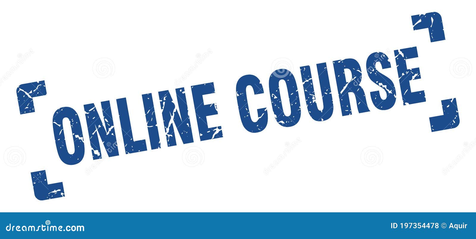 Online Course Stamp. Square Grunge Sign Isolated on White Background ...