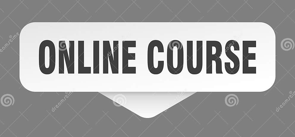 Online Course Sticker. Online Course Sign Isolated on Gray Background ...