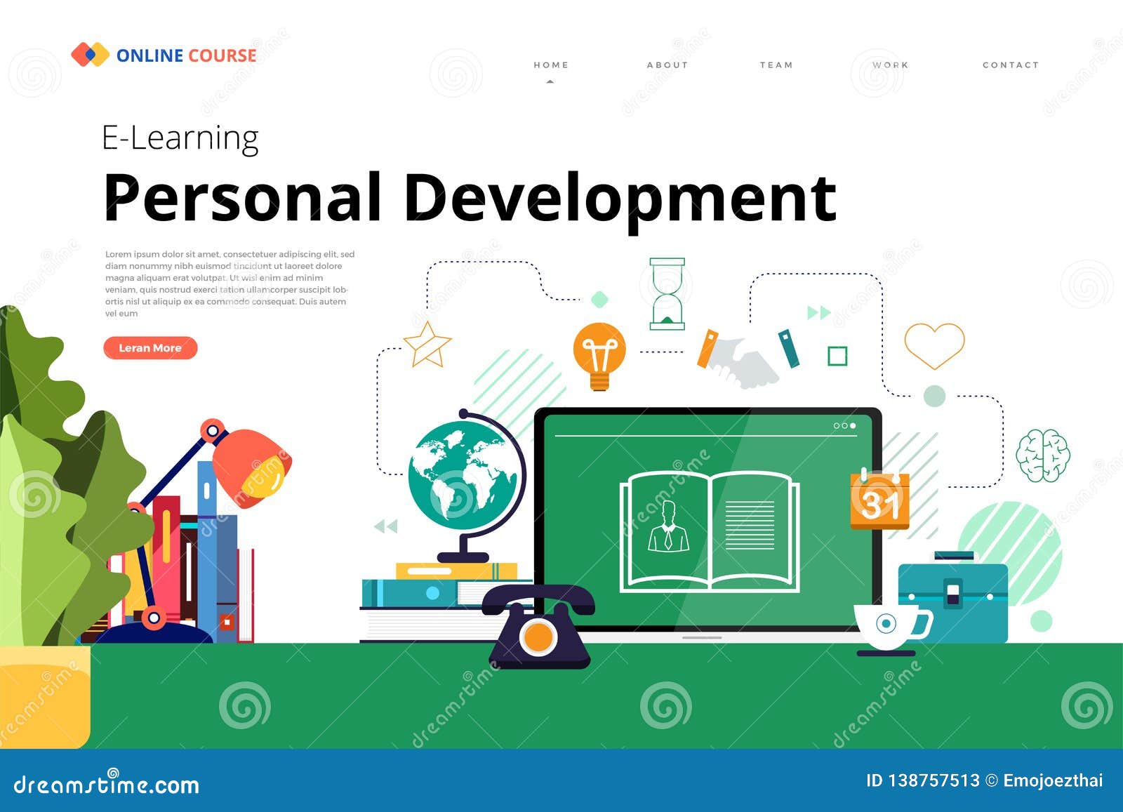 Online Course Technology Skill Stock Vector - Illustration of learning ...