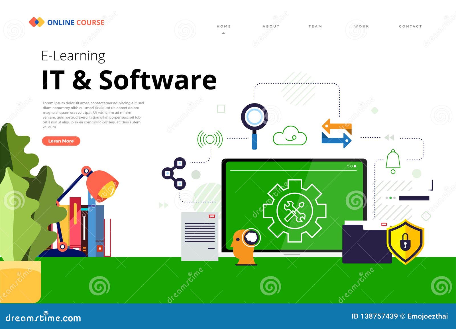 Online Course Technology Skill Stock Vector - Illustration of design ...