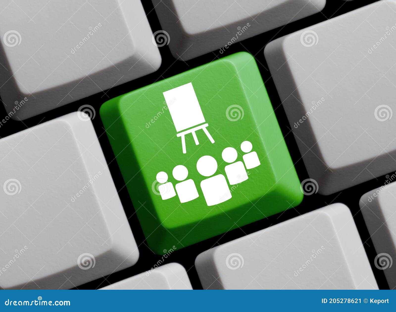 Online Course or Virtual Classroom - Green Computer Keyboard 3D ...