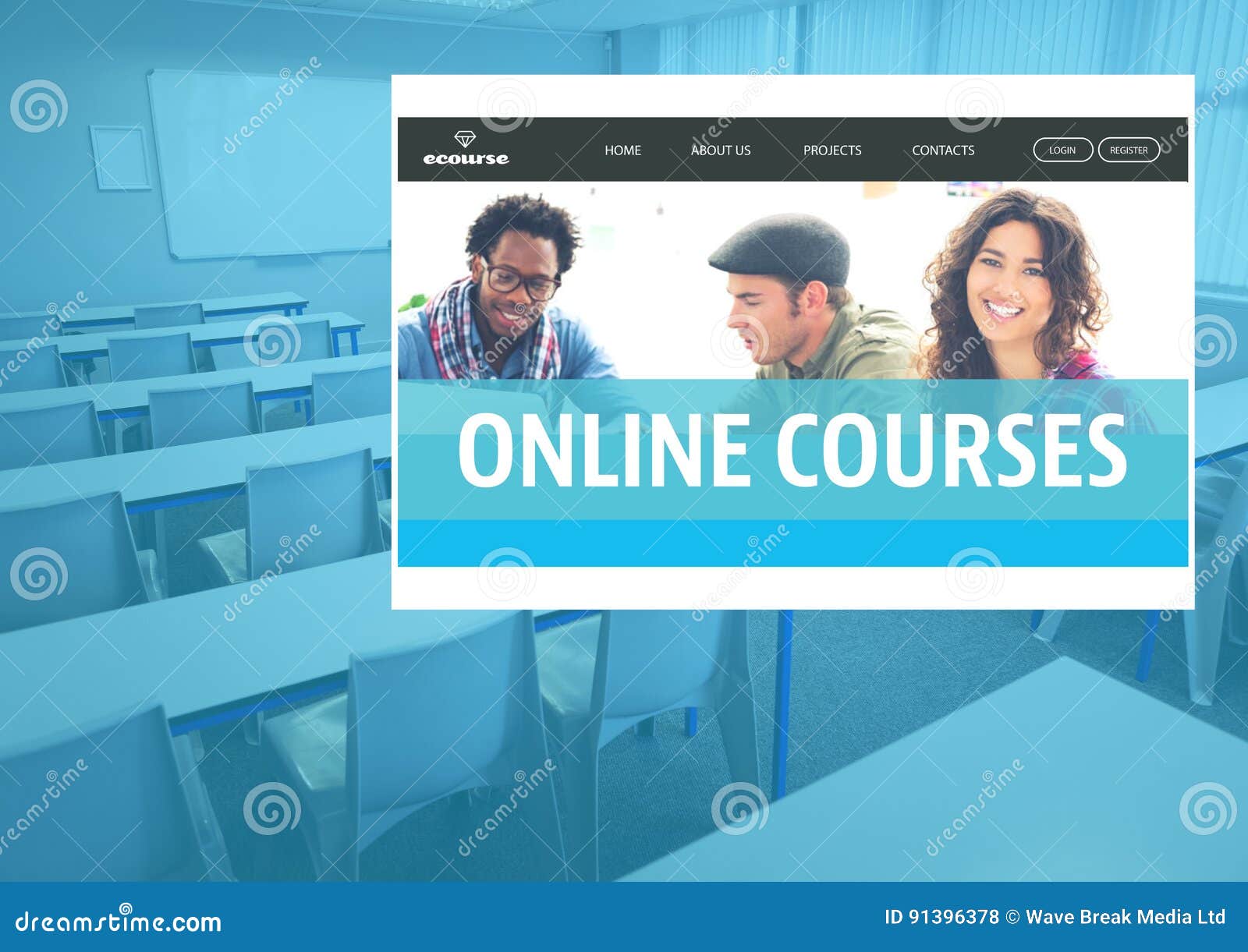 Online Courses App Interface Stock Photo - Image of indoors, smiling ...