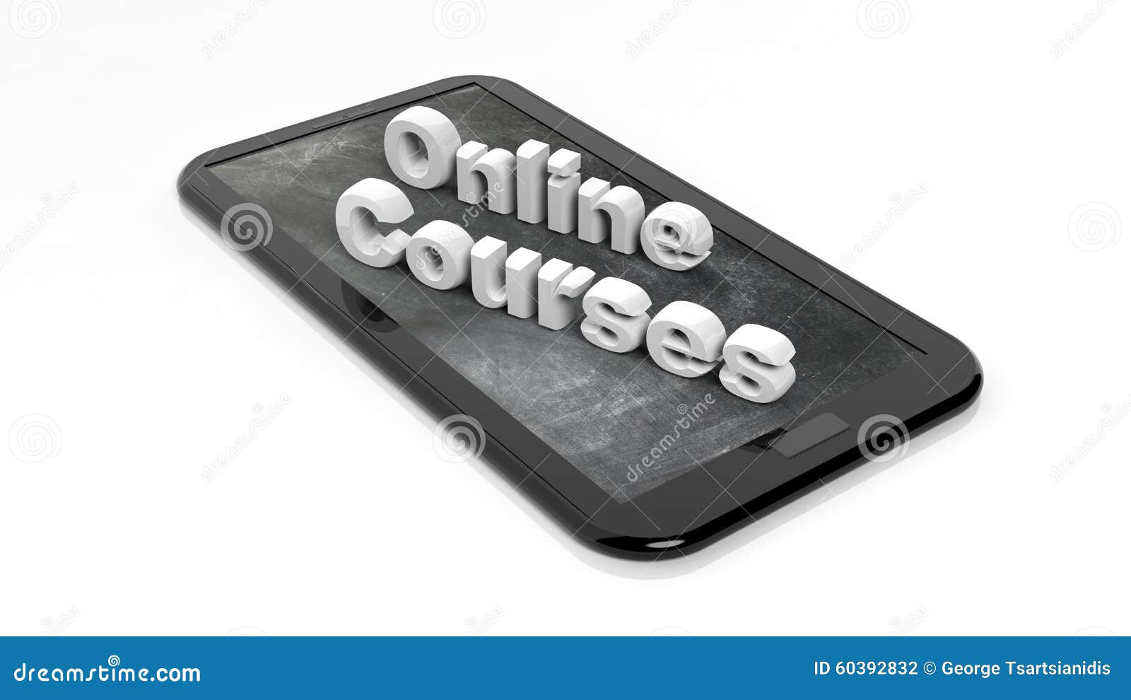 Online Courses 3D Text on Tablet Stock Illustration - Illustration of ...