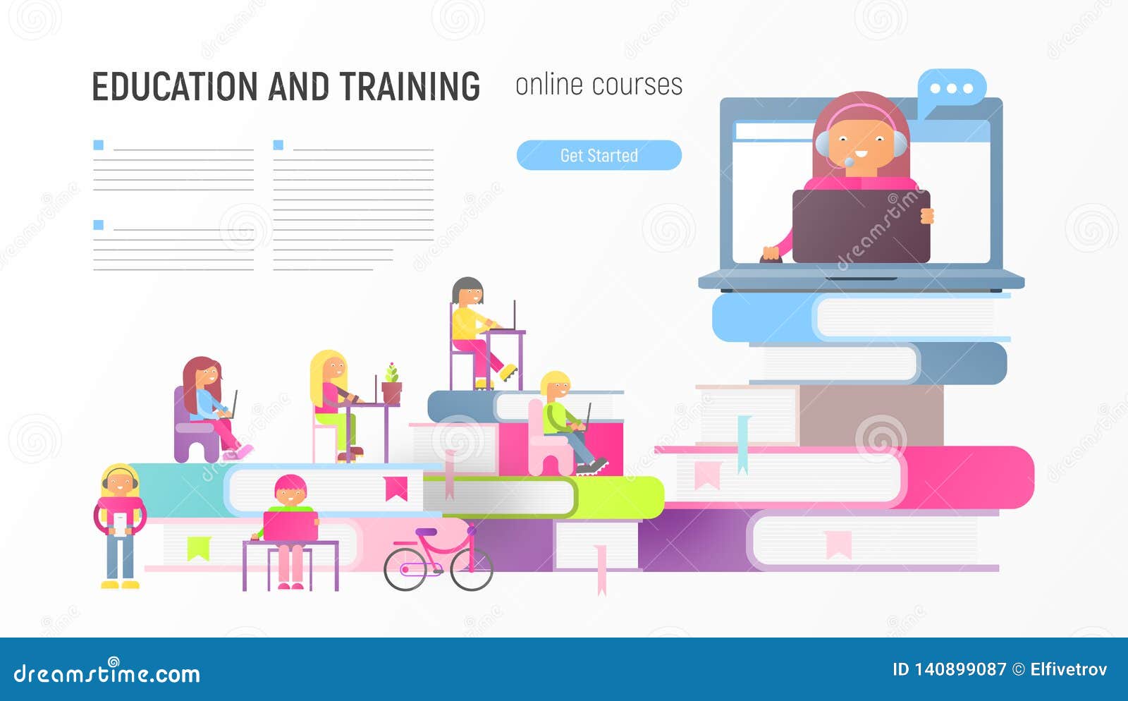 Online Courses stock vector. Illustration of design - 140899087