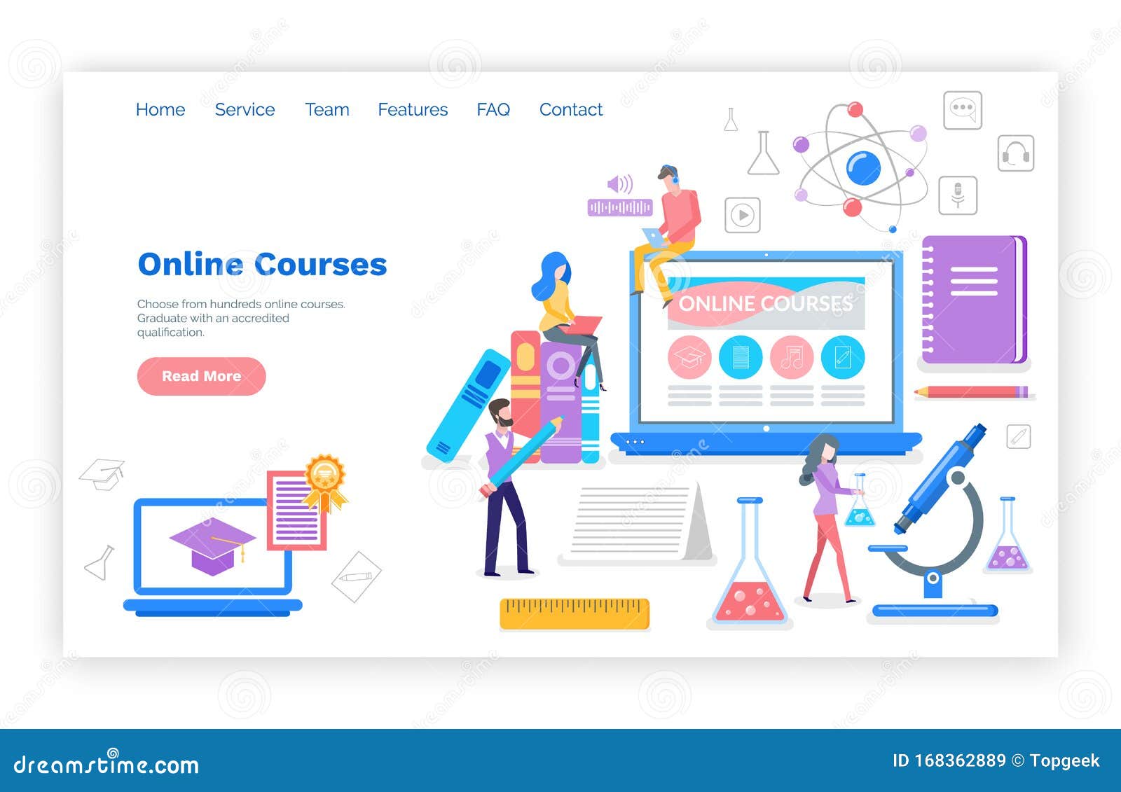 Online Courses People Learning Subjects Internet Stock Vector ...