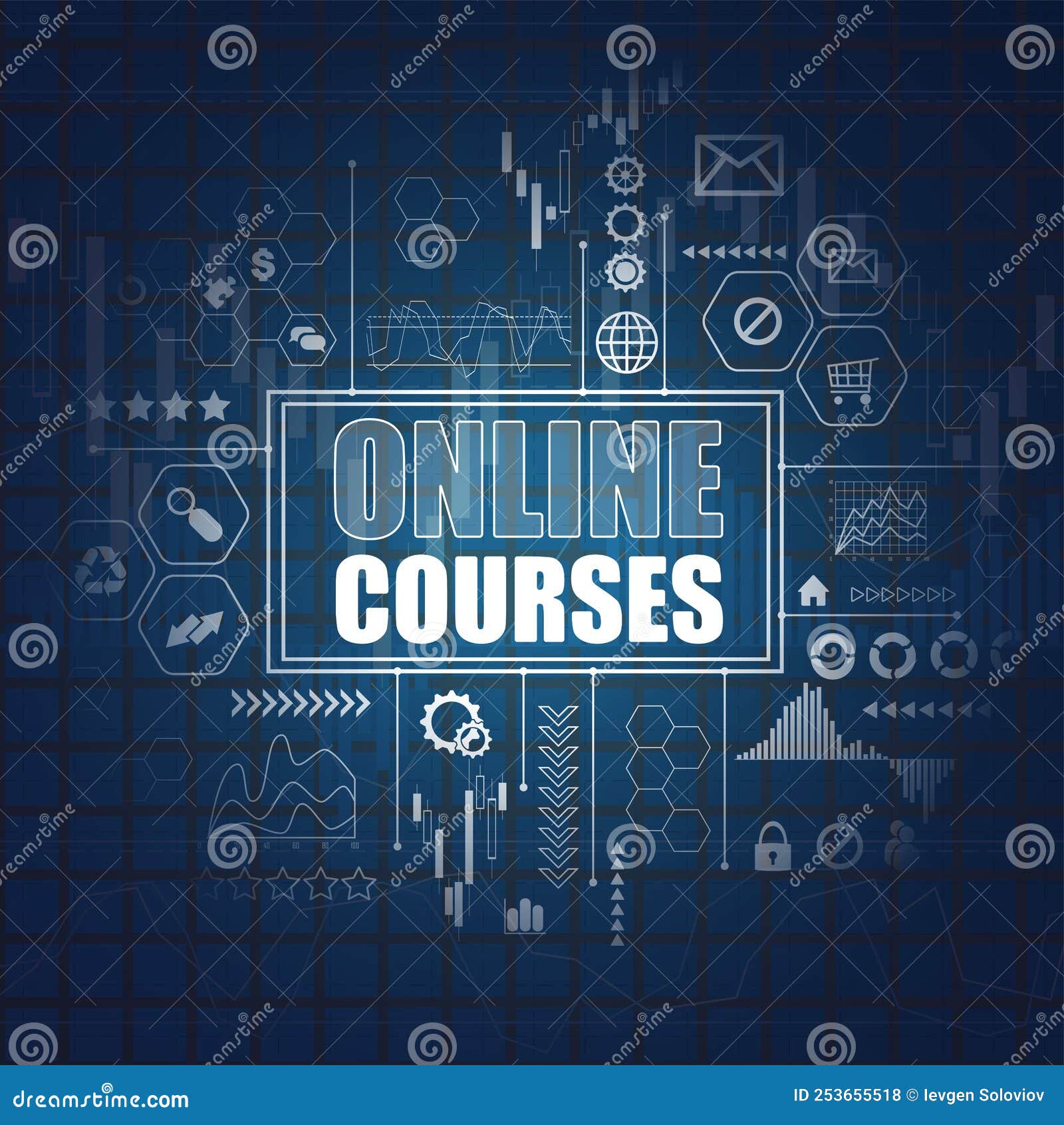 Online Courses Symbols Chart Background Stock Vector - Illustration of ...