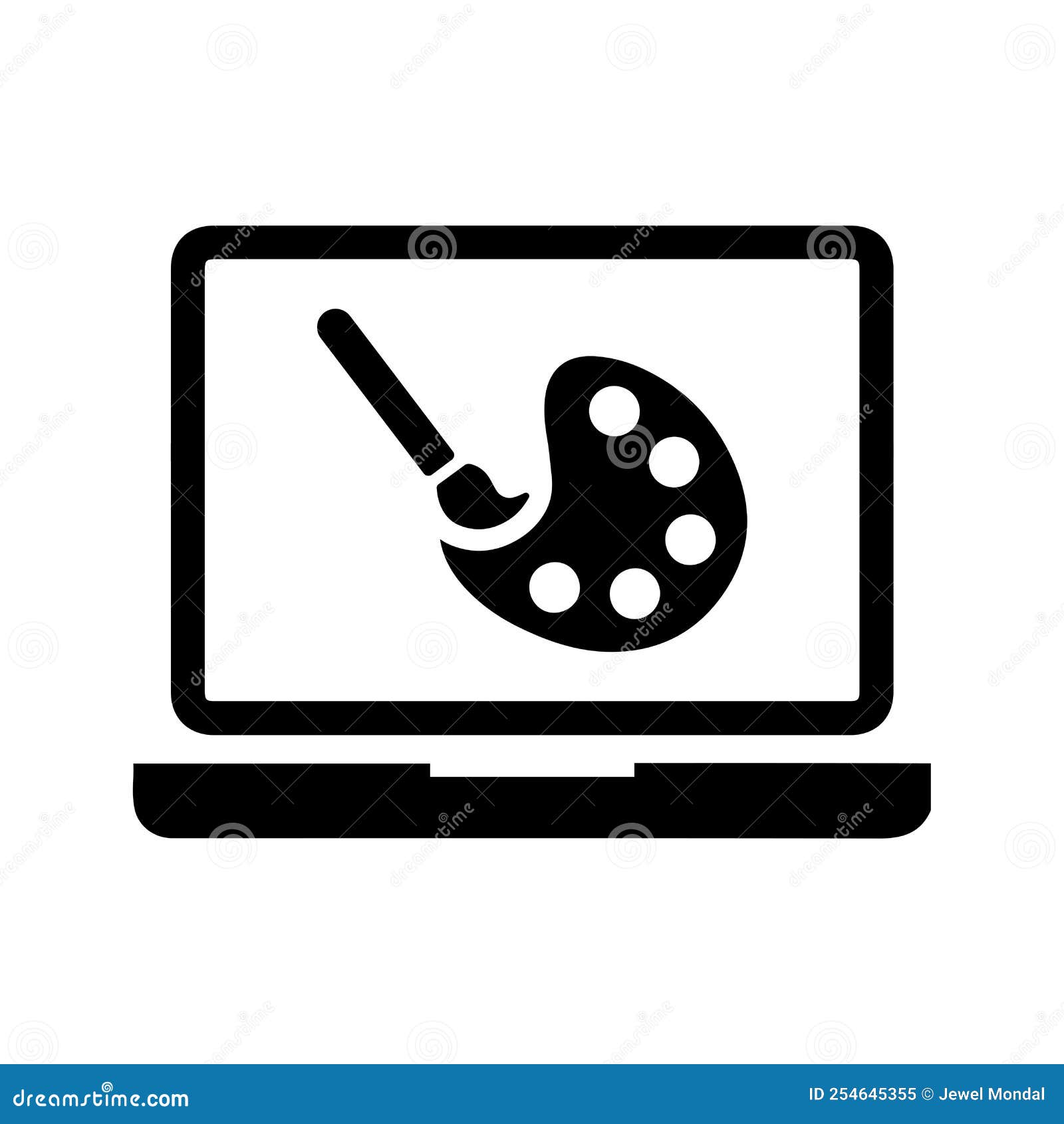 Online, Creative, Paint, Drawing Icon. Black Vector Sketch Stock ...