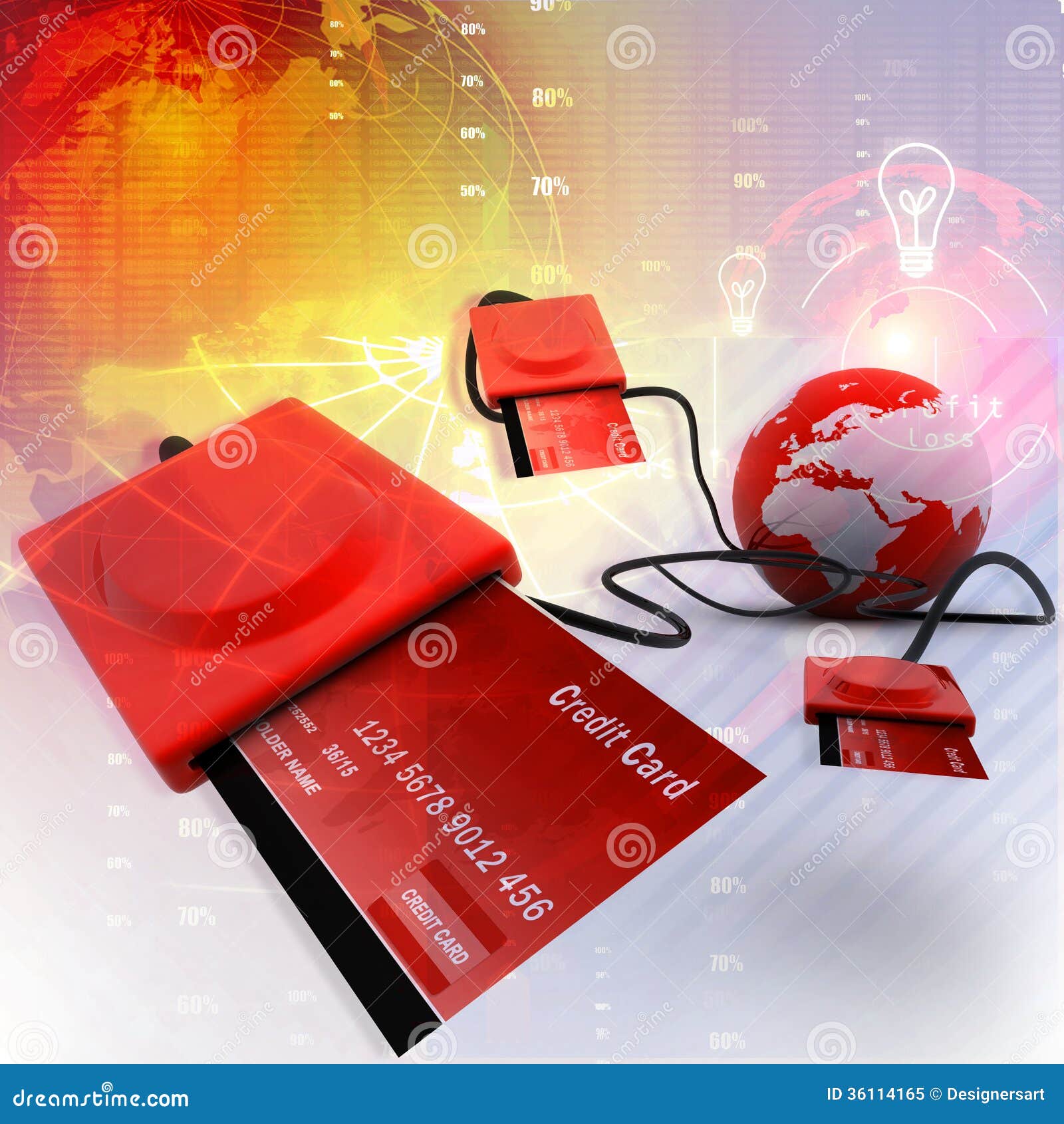 Online Credit Card Purchase Stock Illustration - Illustration of ...