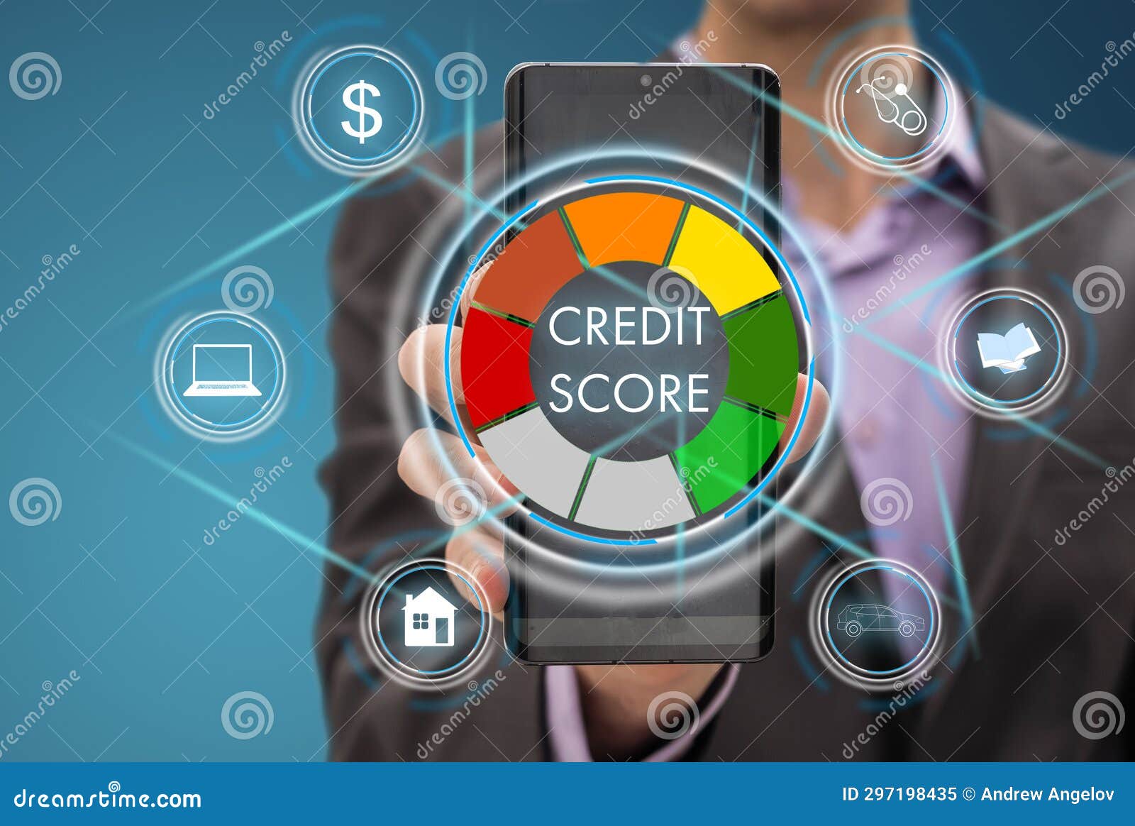 Online Credit Score Ranking Check on Mobile Phone Stock Image - Image ...