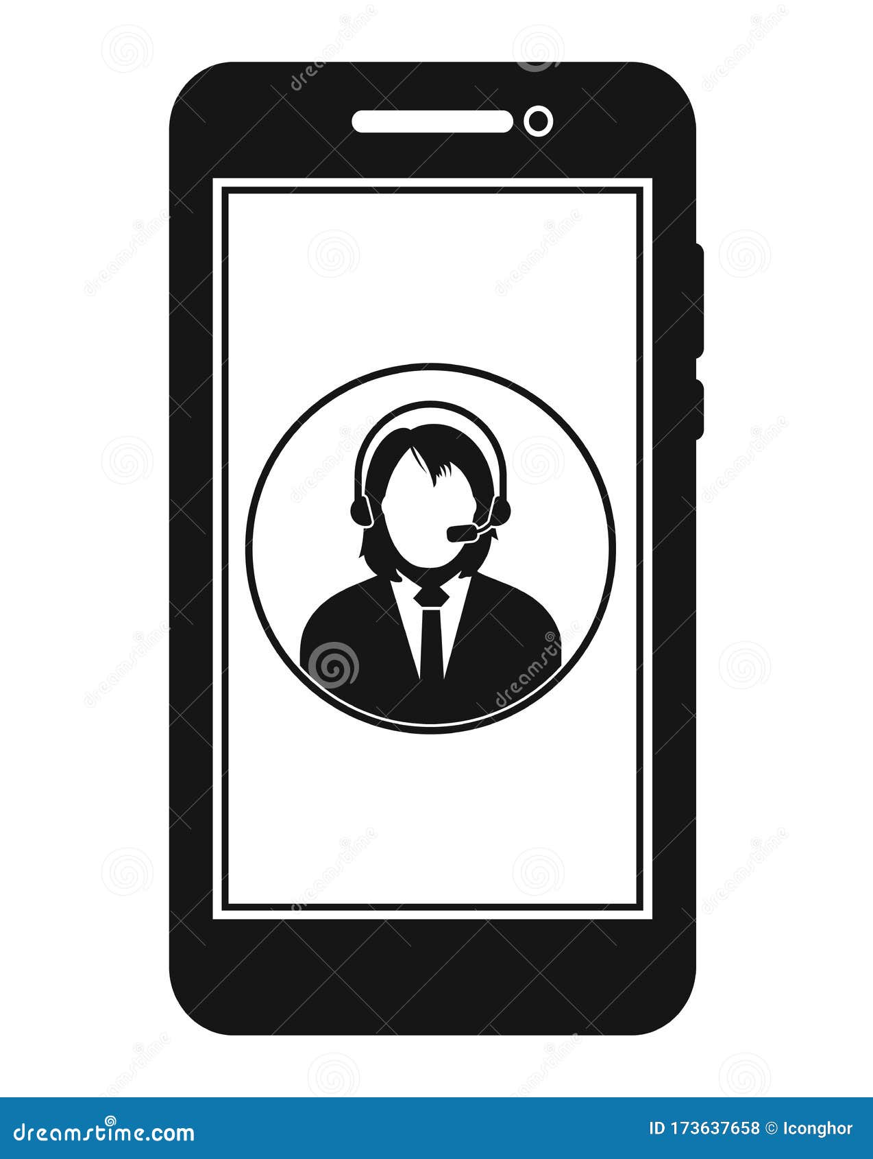 Online Customer Service Icon. Stock Vector - Illustration of people ...