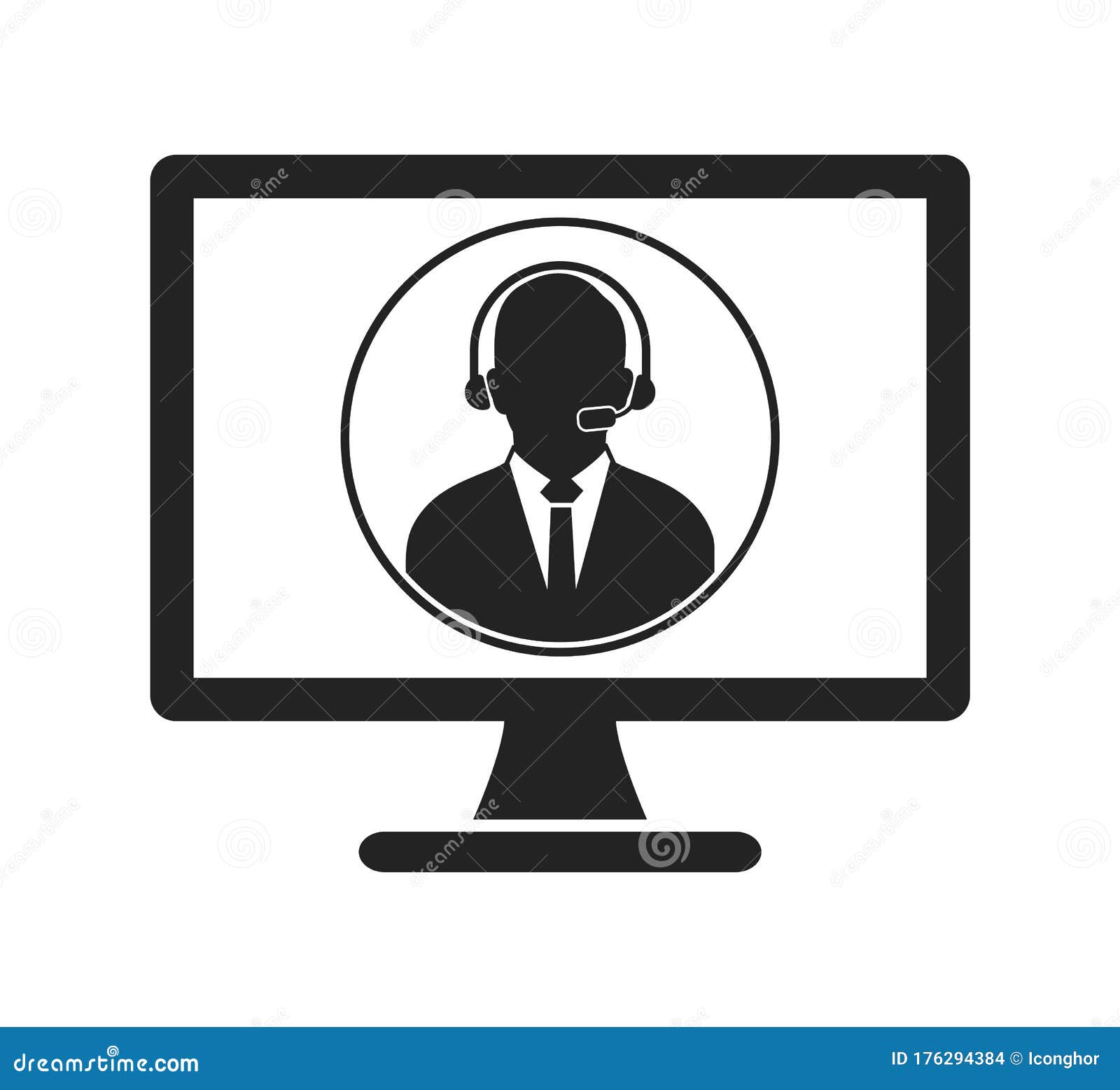 Online Customer Service Icon. Stock Vector - Illustration of support ...