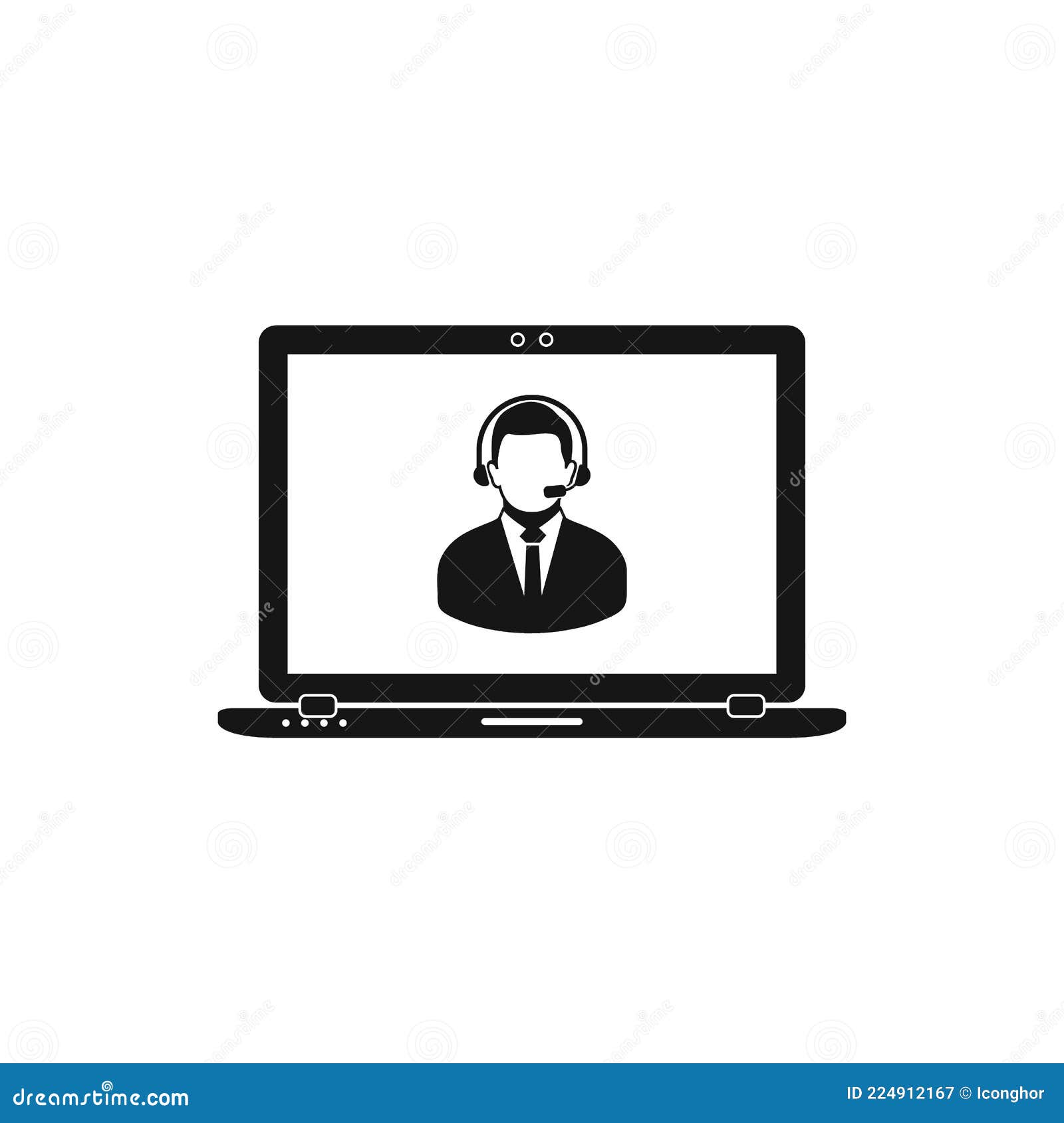 Online Customer Service Icon. Stock Vector - Illustration of help ...
