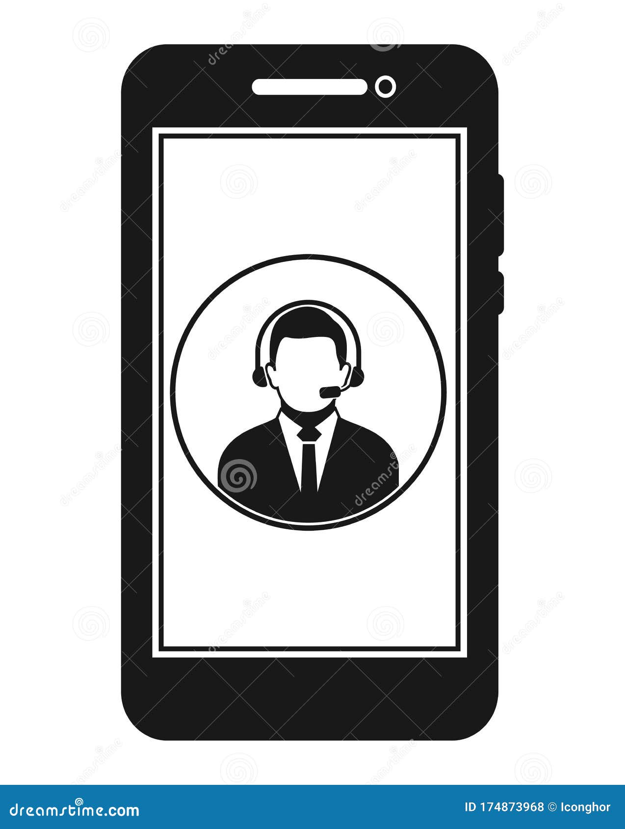 Online Customer Service Icon. Stock Vector - Illustration of avatar ...