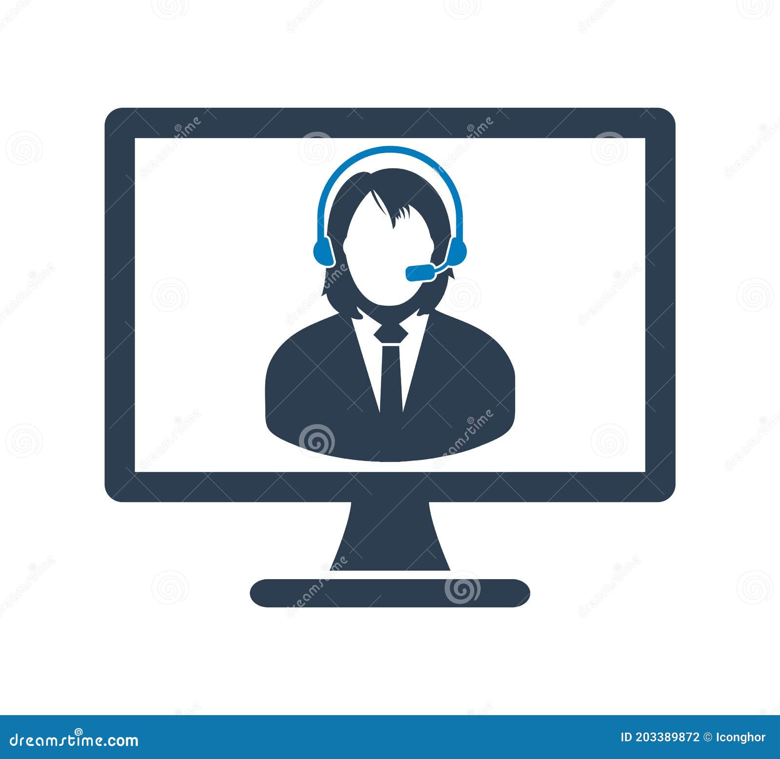 Online Customer Service Icon. Stock Vector - Illustration of person ...