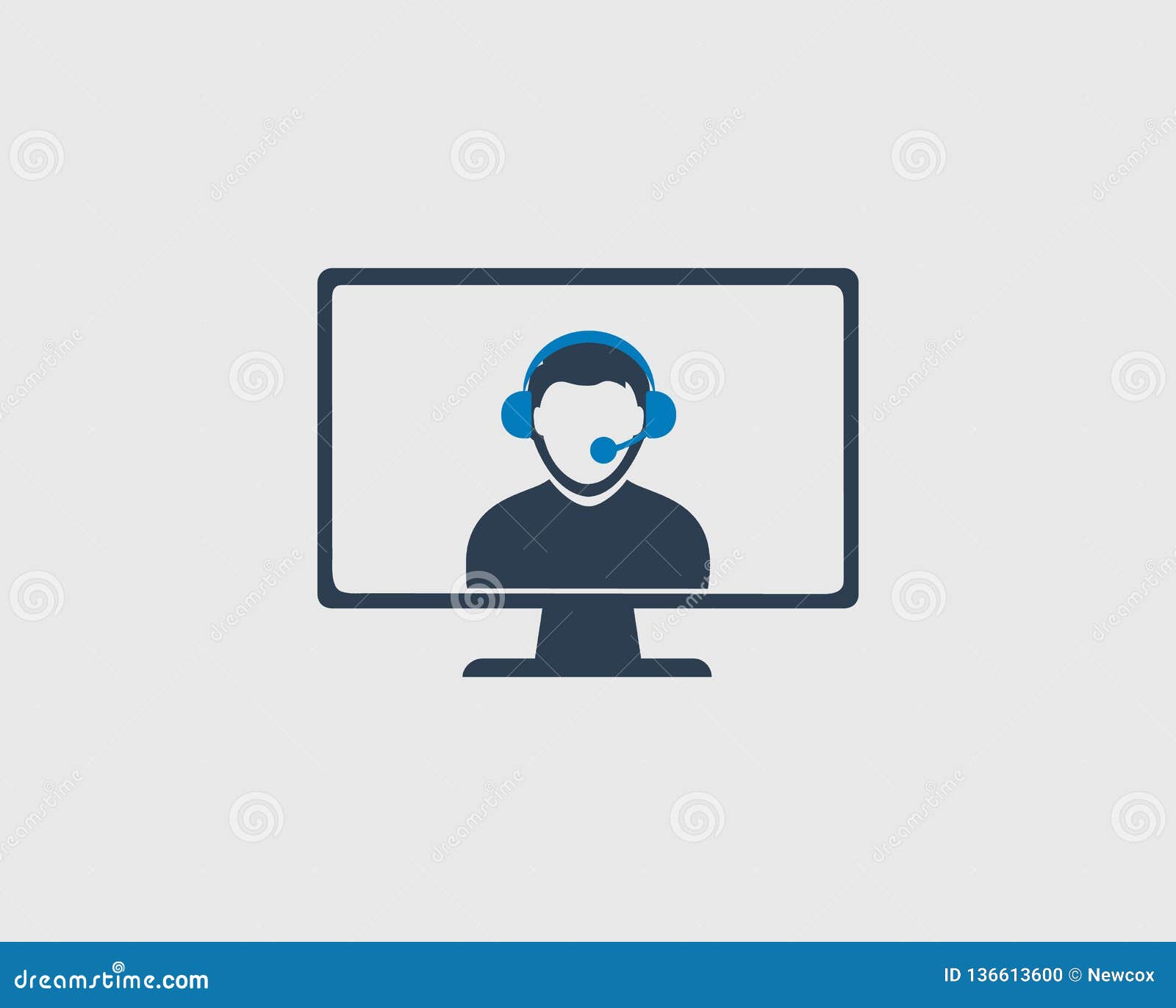 Online Customer Service Icon. Stock Vector - Illustration of computer ...