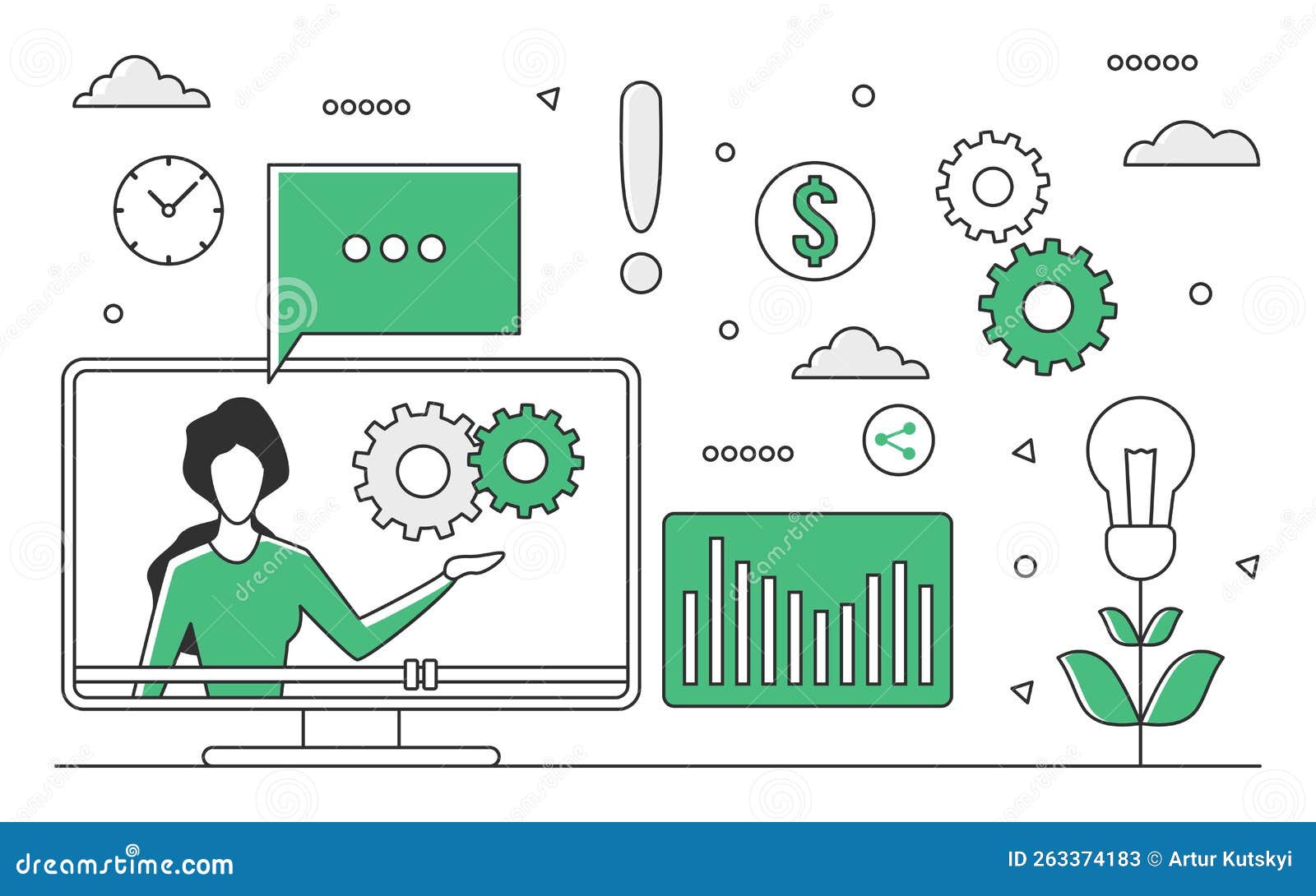 Online customer support stock illustration. Illustration of assistant ...
