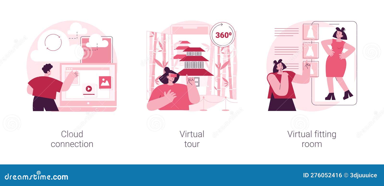 Online Data Transfer and Virtual Experience Abstract Concept Vector ...