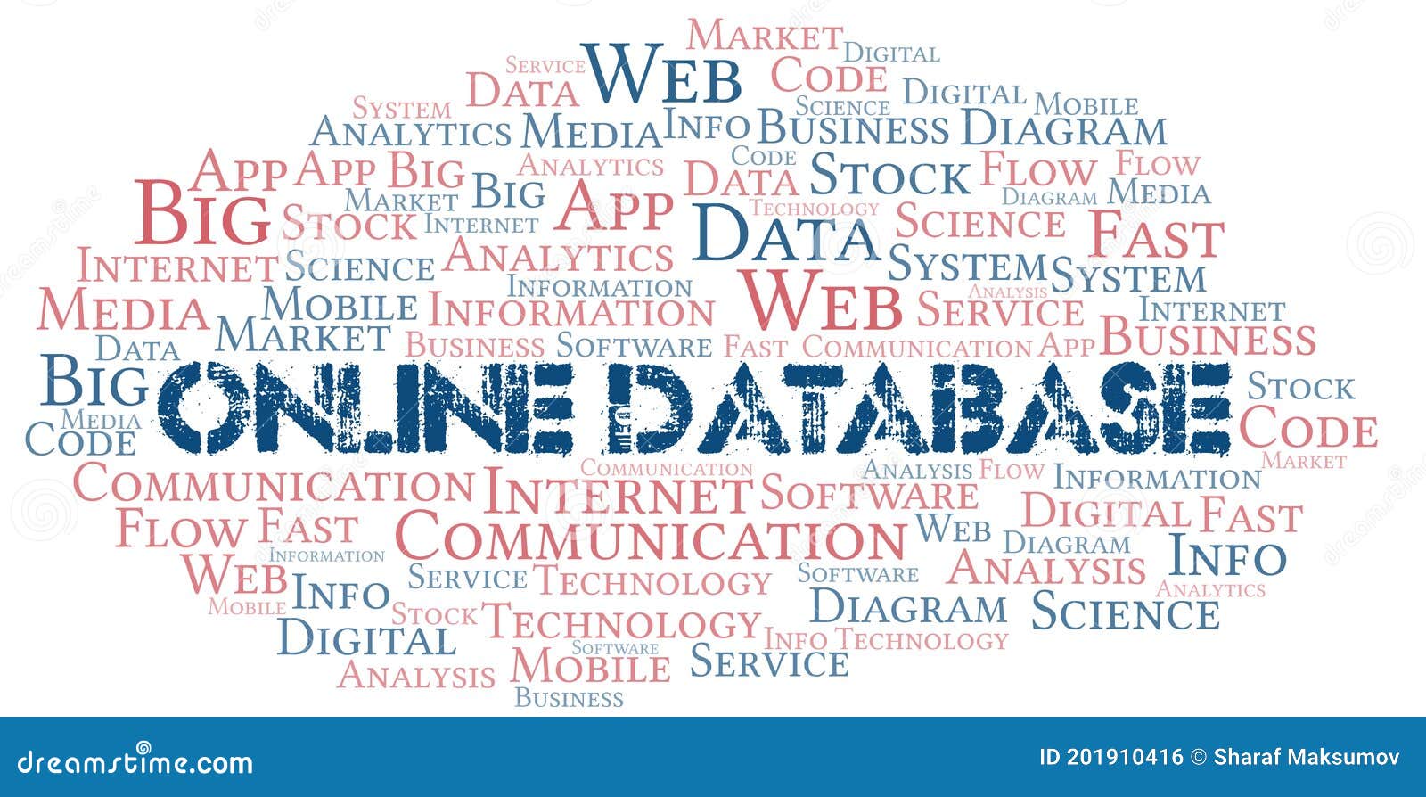 Online Database Vector Word Cloud, Made with Text only. Stock ...
