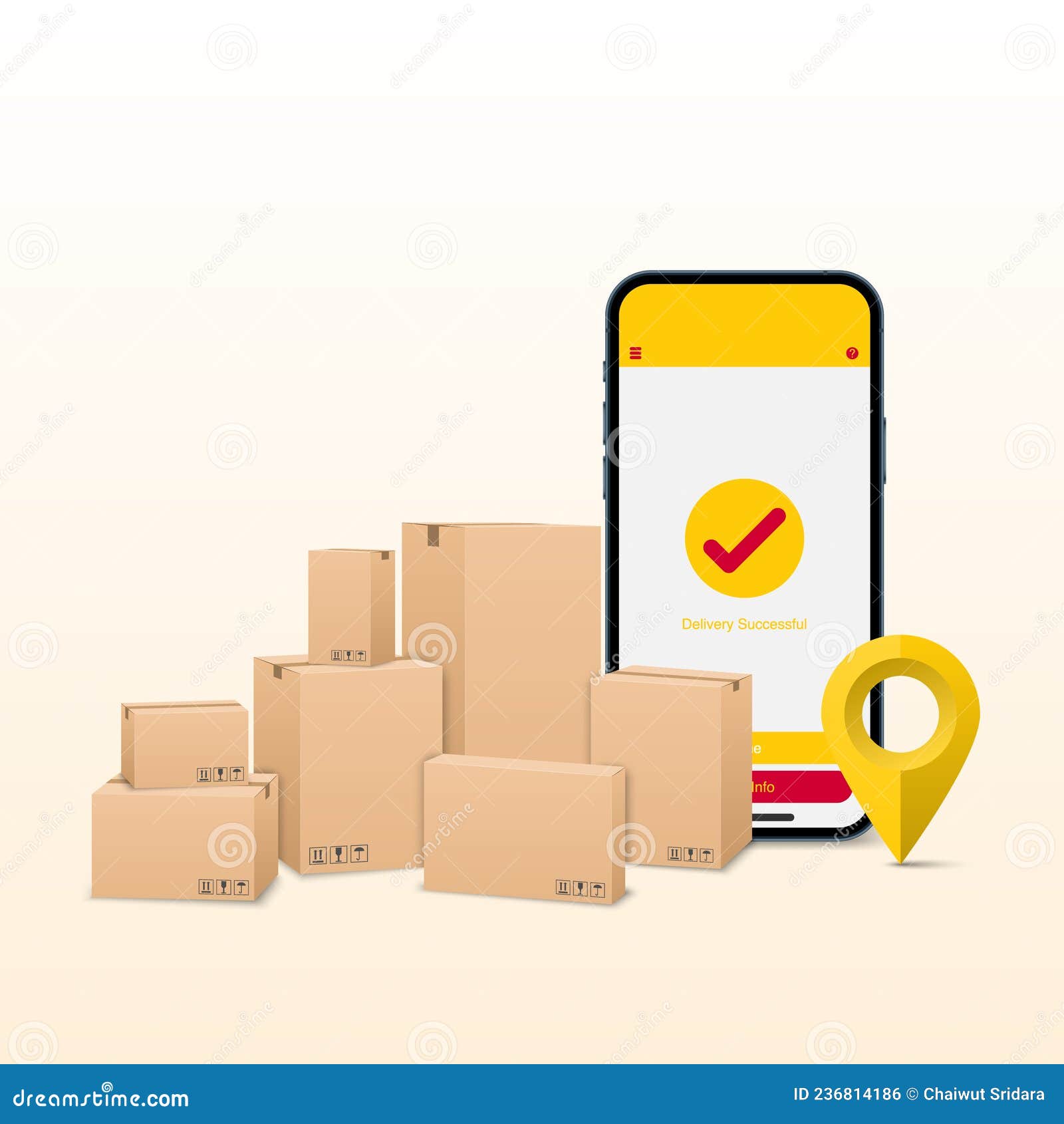 Online Delivery Phone Concept, Parcel and Mail Delivery Service and ...