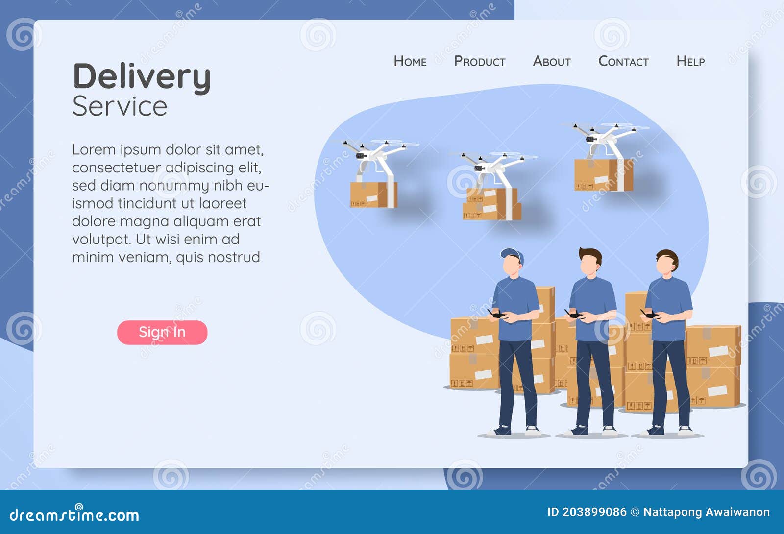 Online Delivery Service Web Page Concept, Online Order by Modern ...