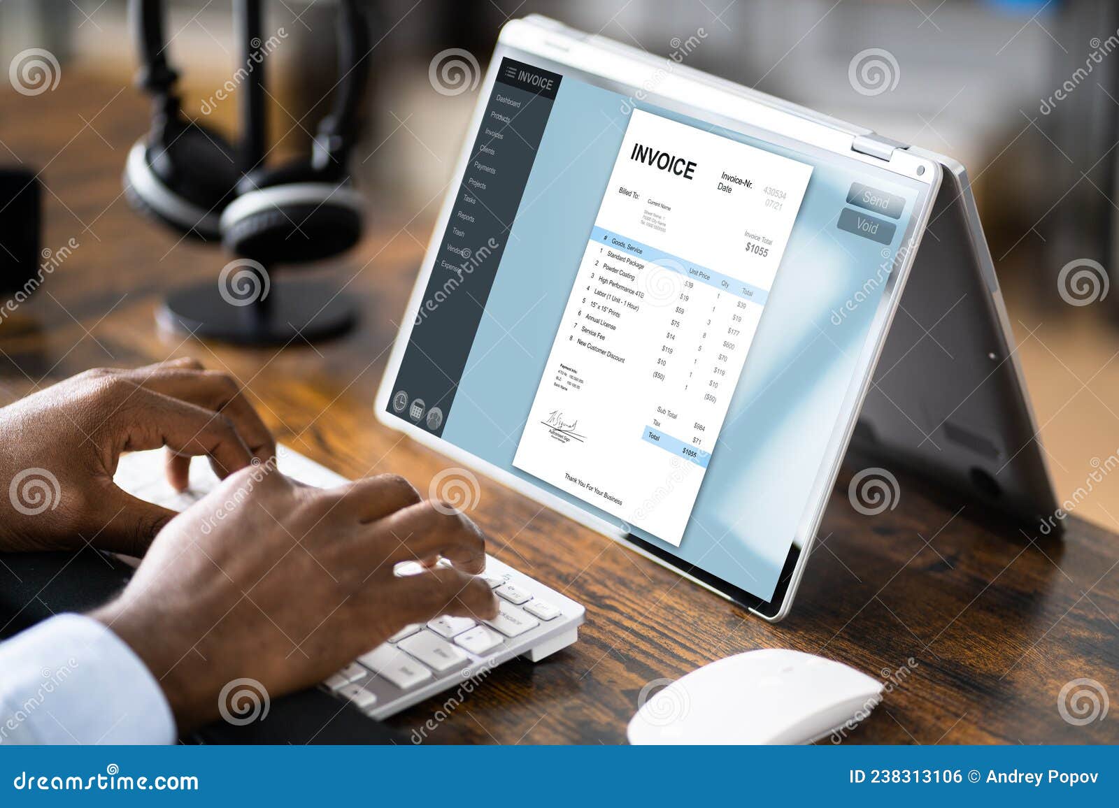 Online Digital E Invoice stock photo. Image of billing - 238313106