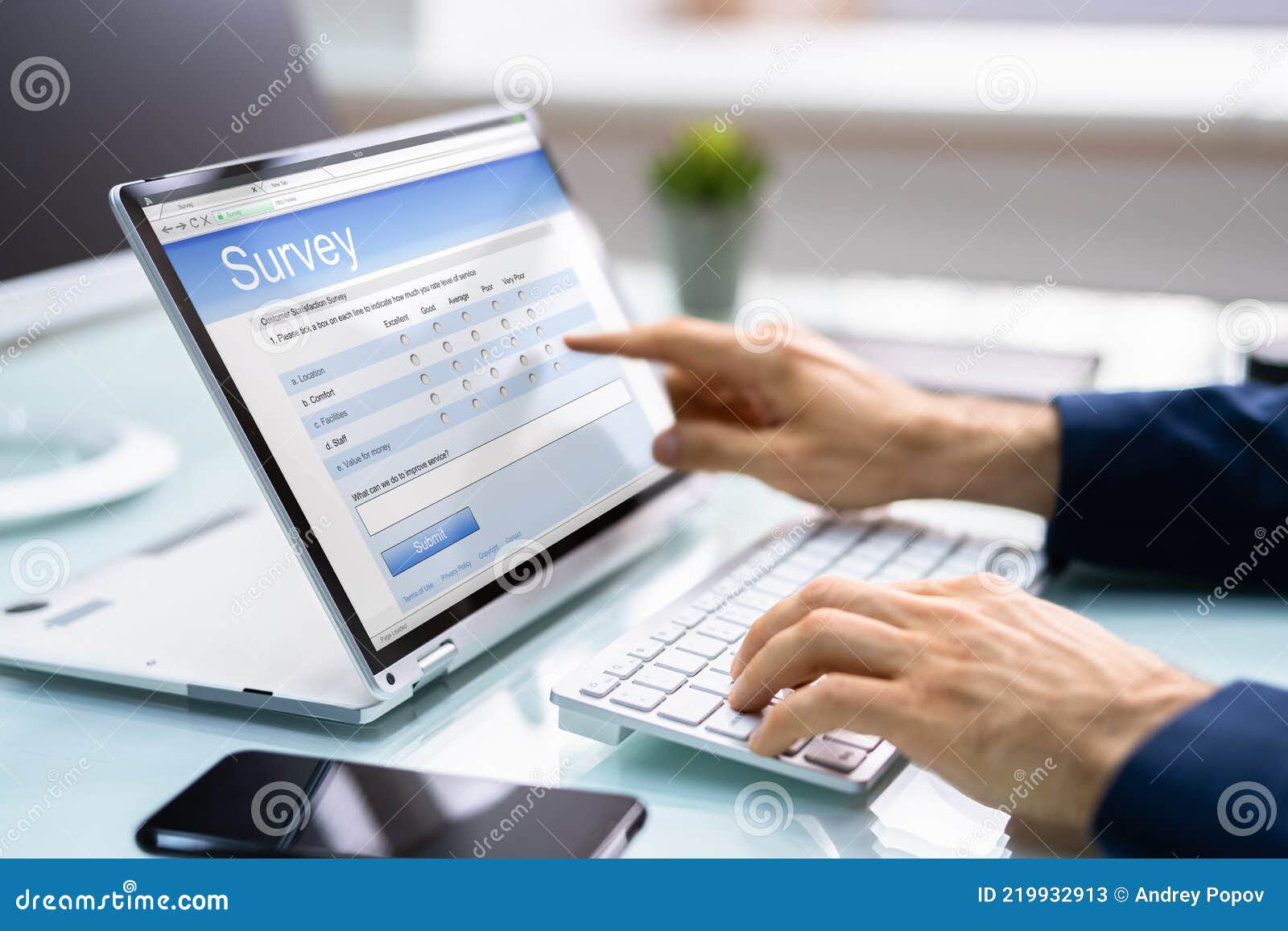 Online Digital Questionnaire and Survey Form Stock Image - Image of ...