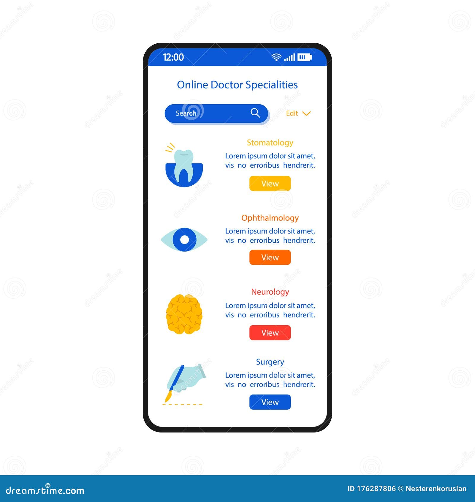 Online Doctor Search Smartphone Interface Vector Template Stock Vector ...