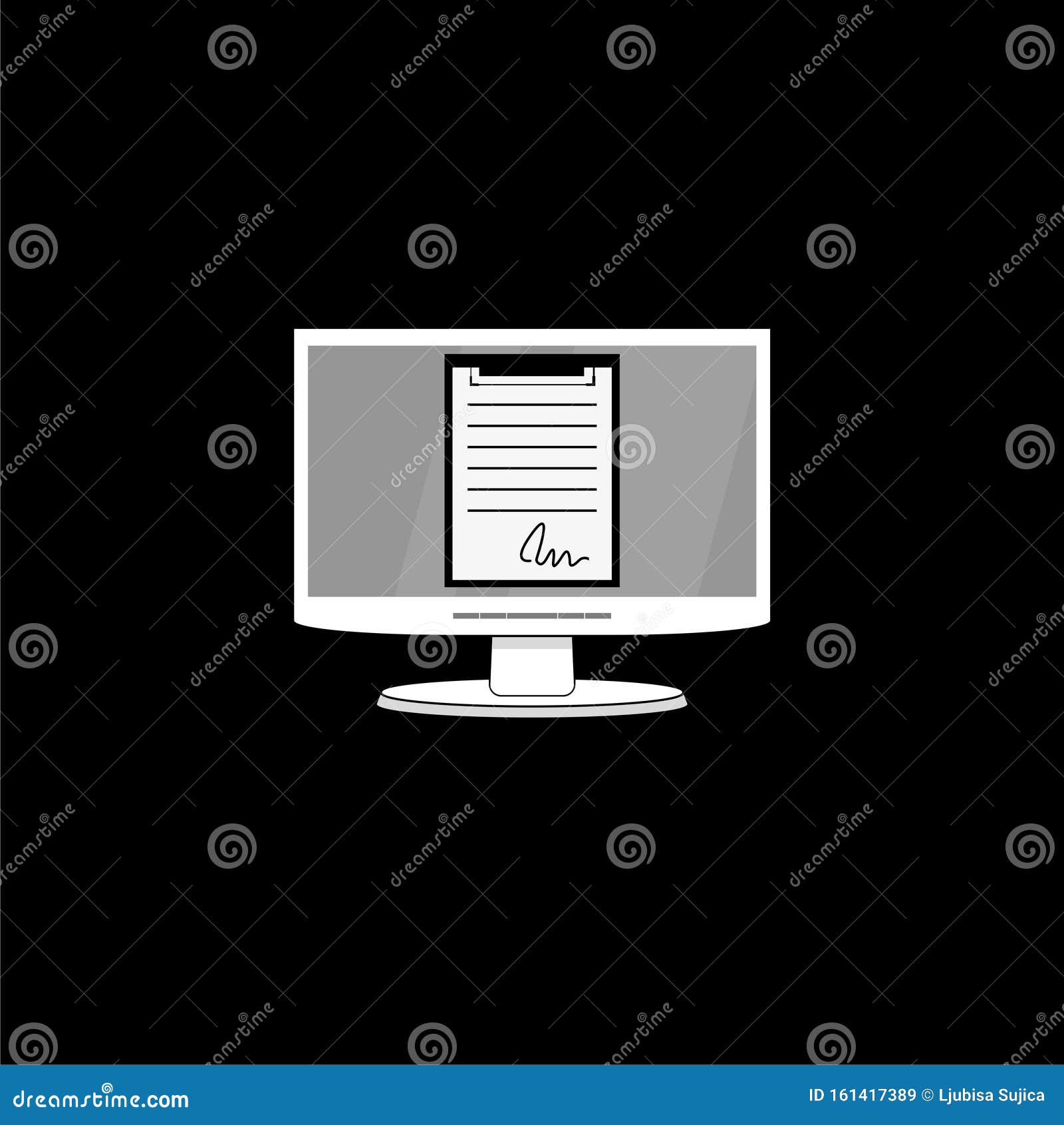 Online Document Computer Documentation Isolated On Black Background