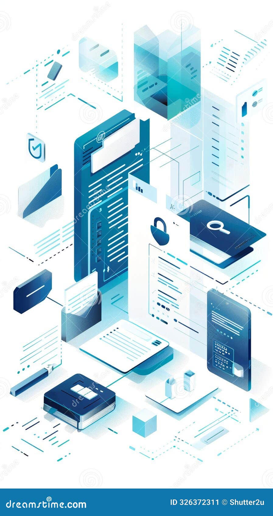 Online Document Security and Encryption Stock Illustration ...