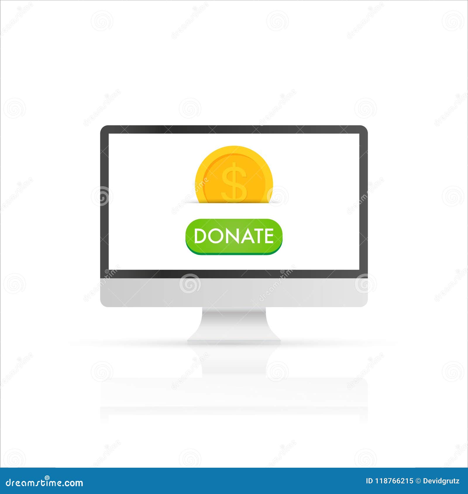 Online Donation Icon in Flat Style. Vector Stock Illustration Stock ...