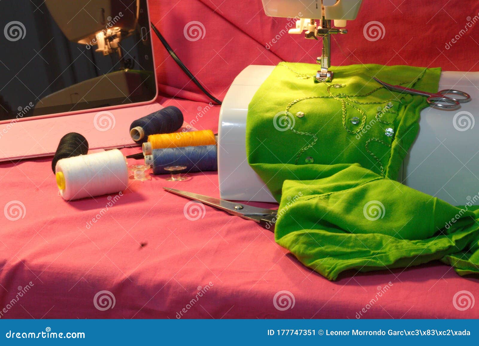 Online Dressmaking Classes, Learn from Home Stock Image - Image of ...