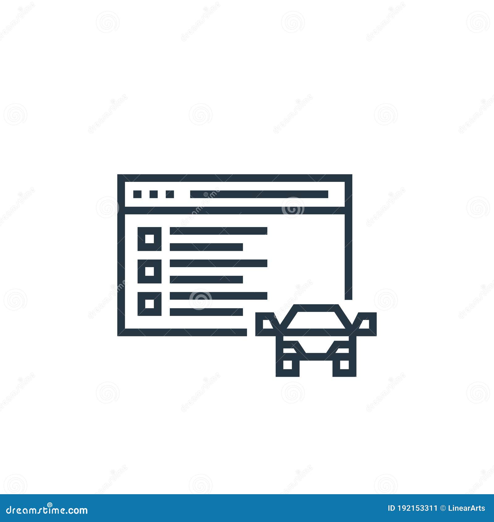 Online Driving Test Icon Vector from Driving School Concept. Thin Line ...
