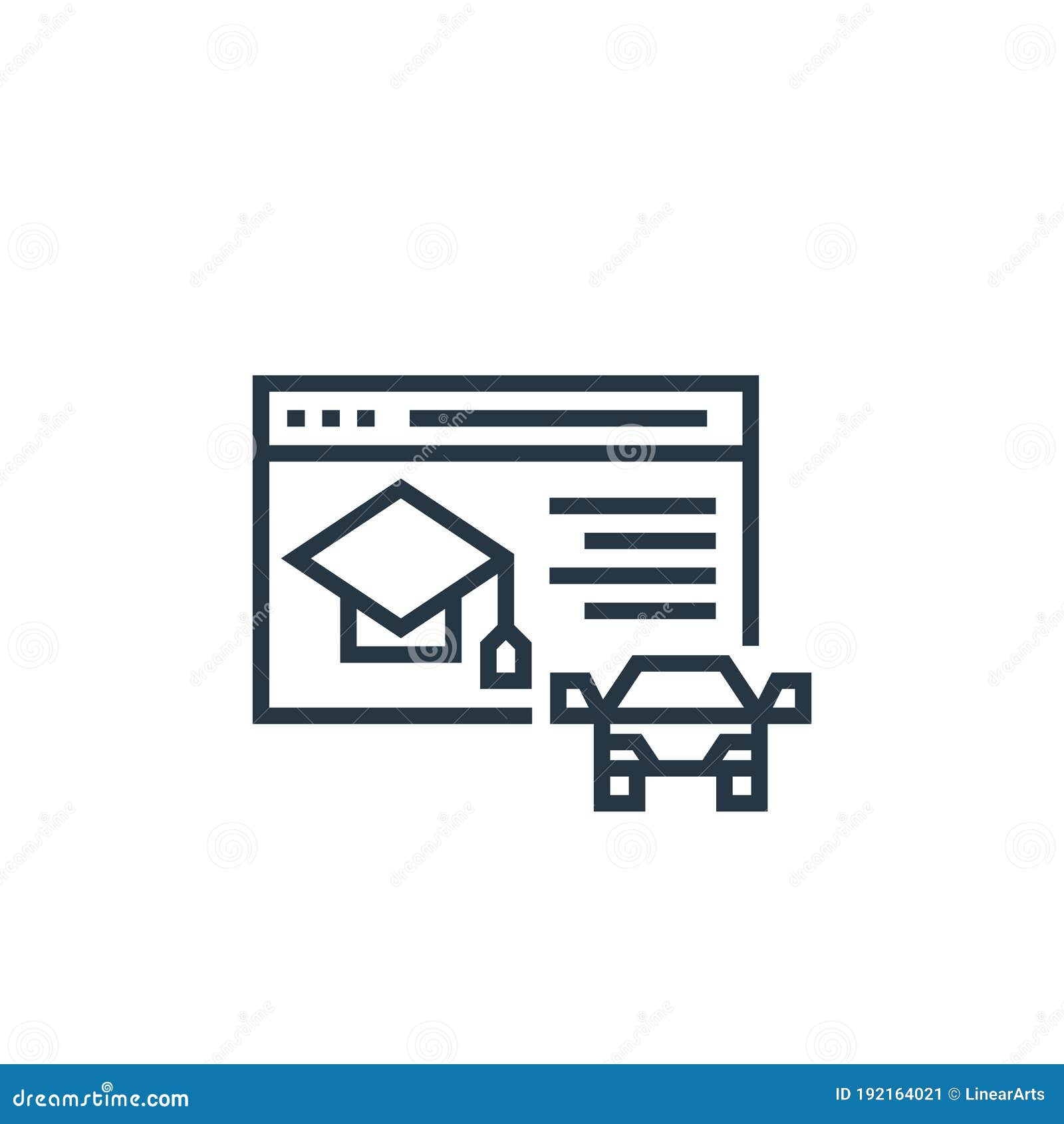 Online Driving Test Icon Vector from Driving School Concept. Thin Line ...