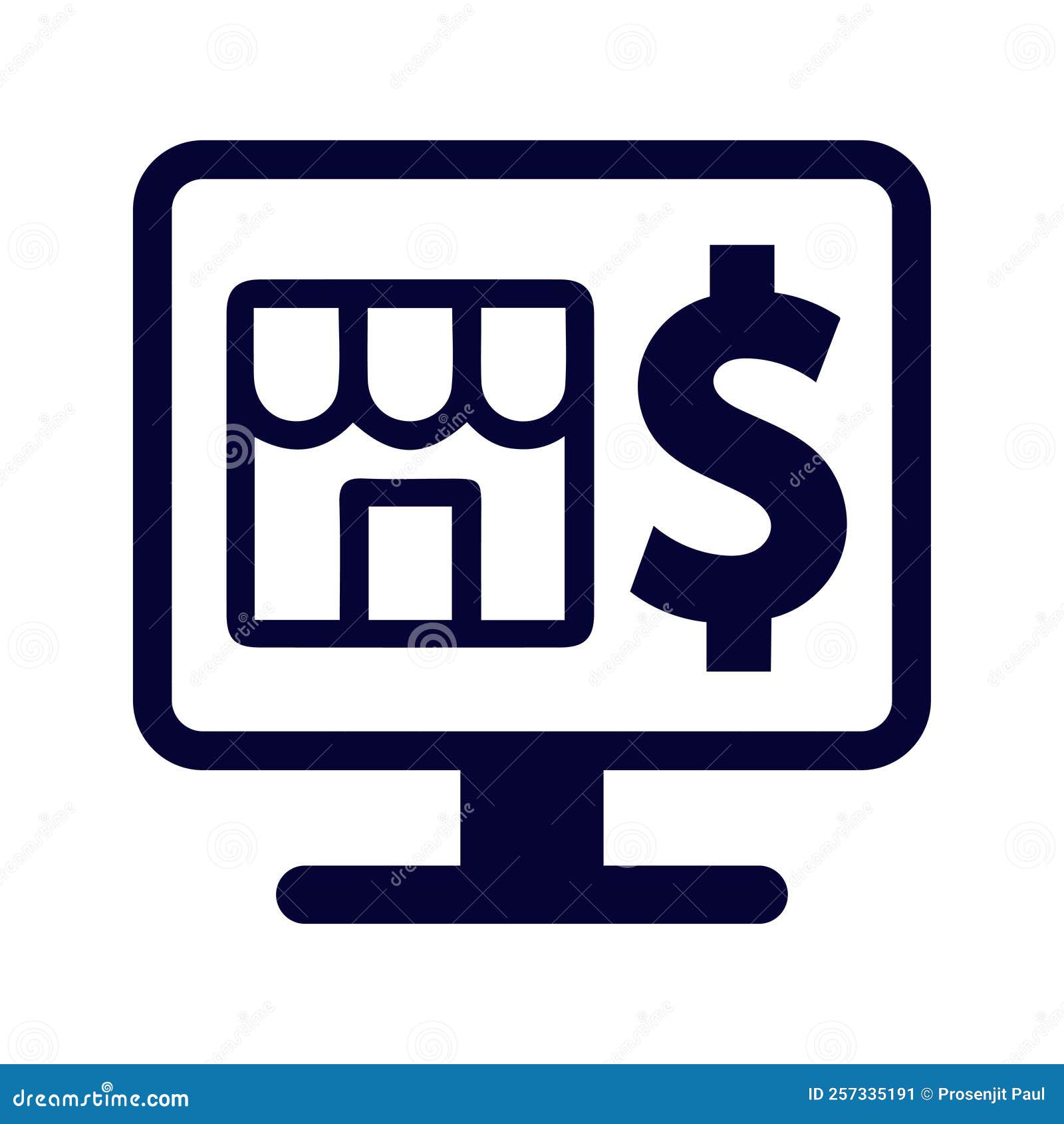 Online Ecommerce Store Icon Stock Vector - Illustration of internet ...