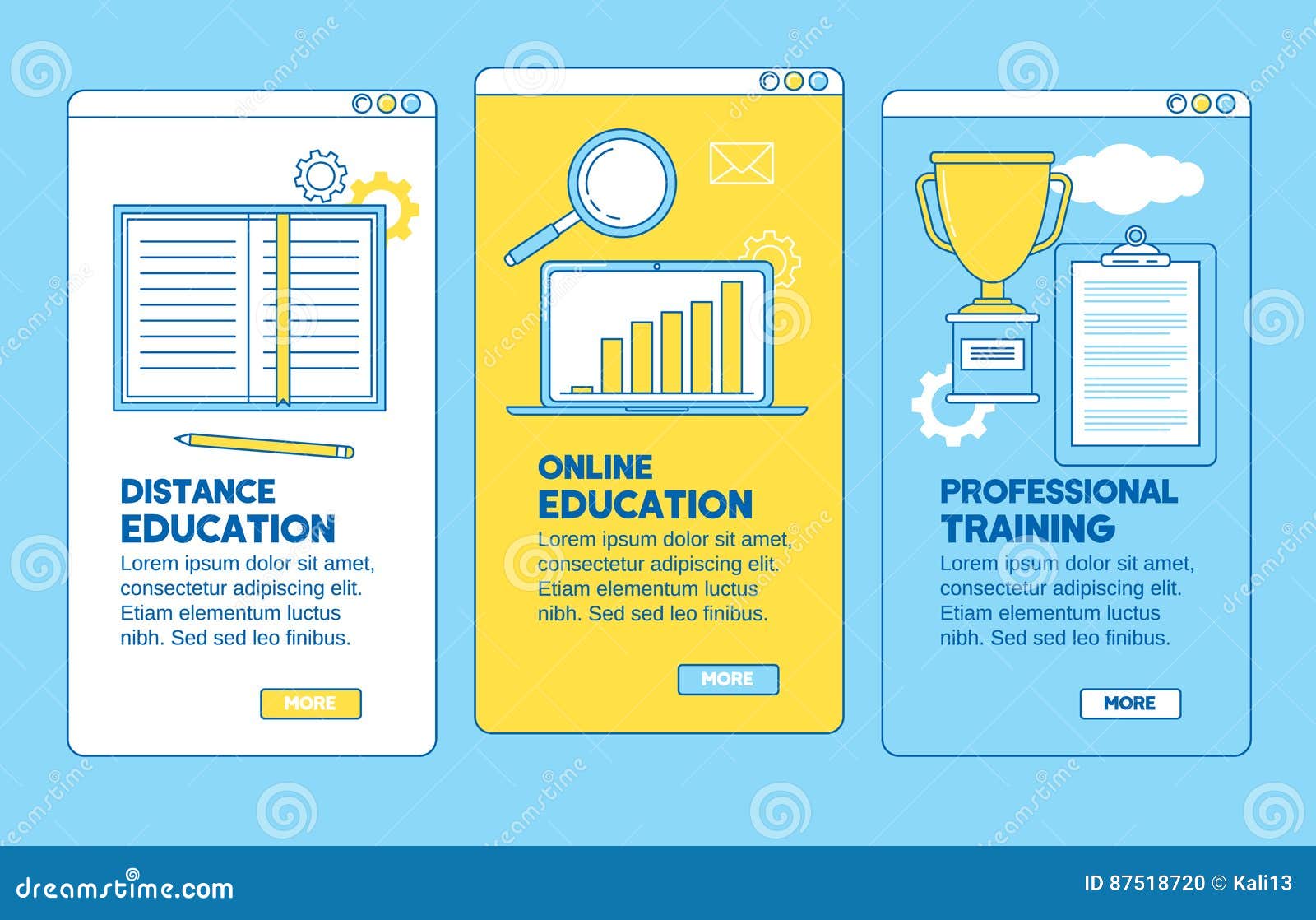 Online Education Application Design. Stock Illustration - Illustration ...