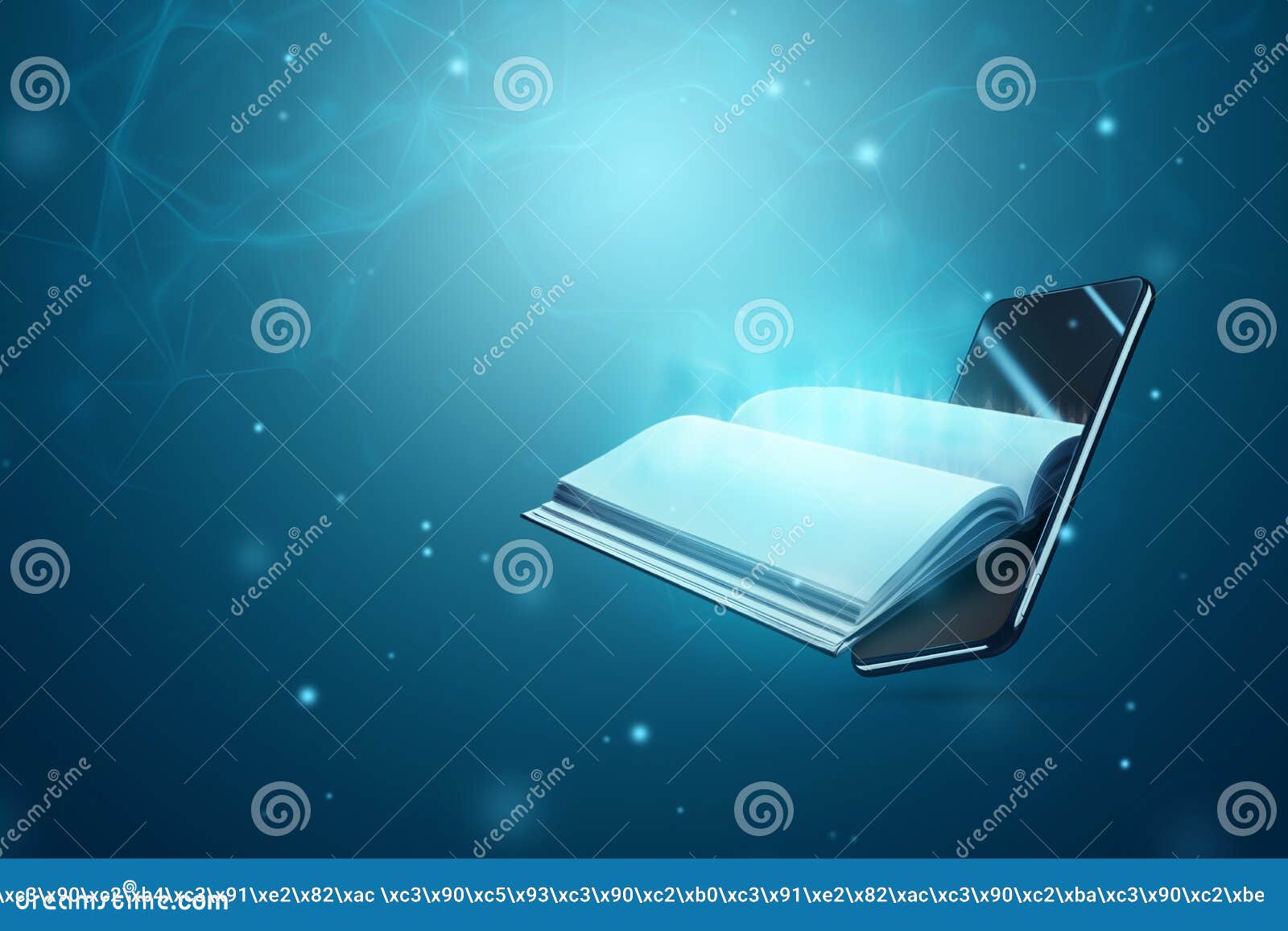 Online Education Application in a Smartphone. Study by Phone Stock ...