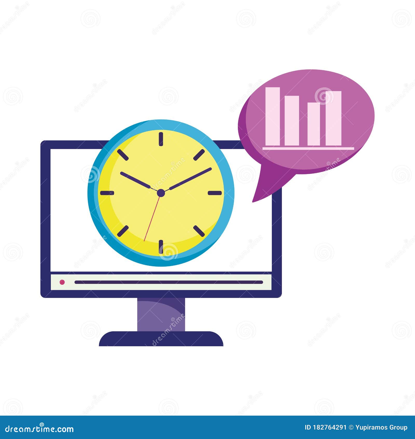 Online Education, Computer Clock Creativity Report Chart Stock Vector ...