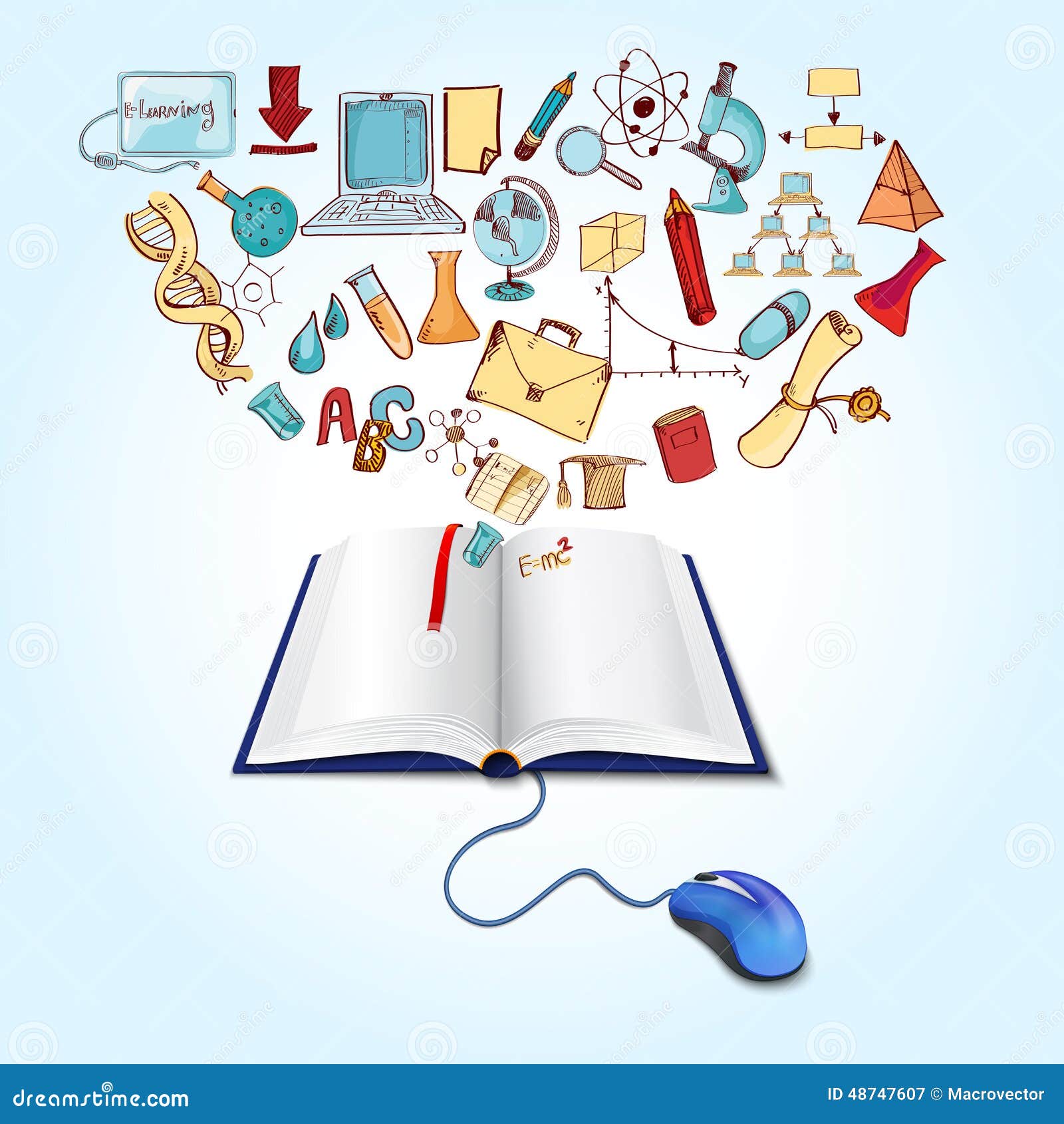 Online Education Concept stock vector. Illustration of laptop - 48747607