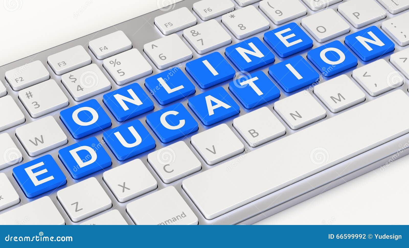 Online Education Concept with Computer Keyboard Stock Illustration ...