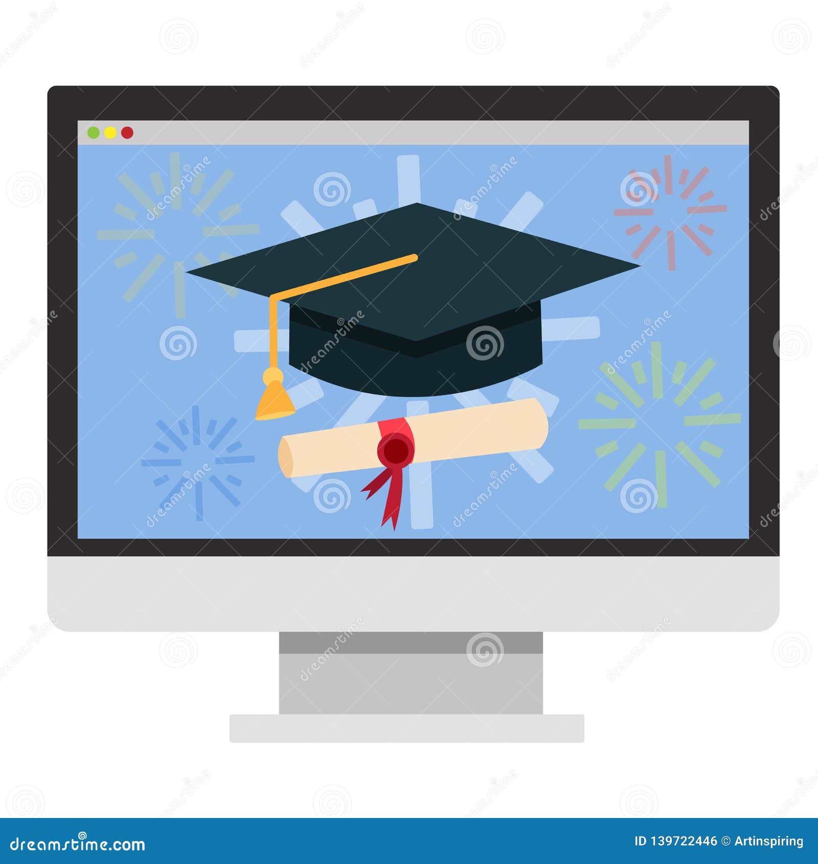 Online Education Concept. Digital Training and Distance Stock Vector ...