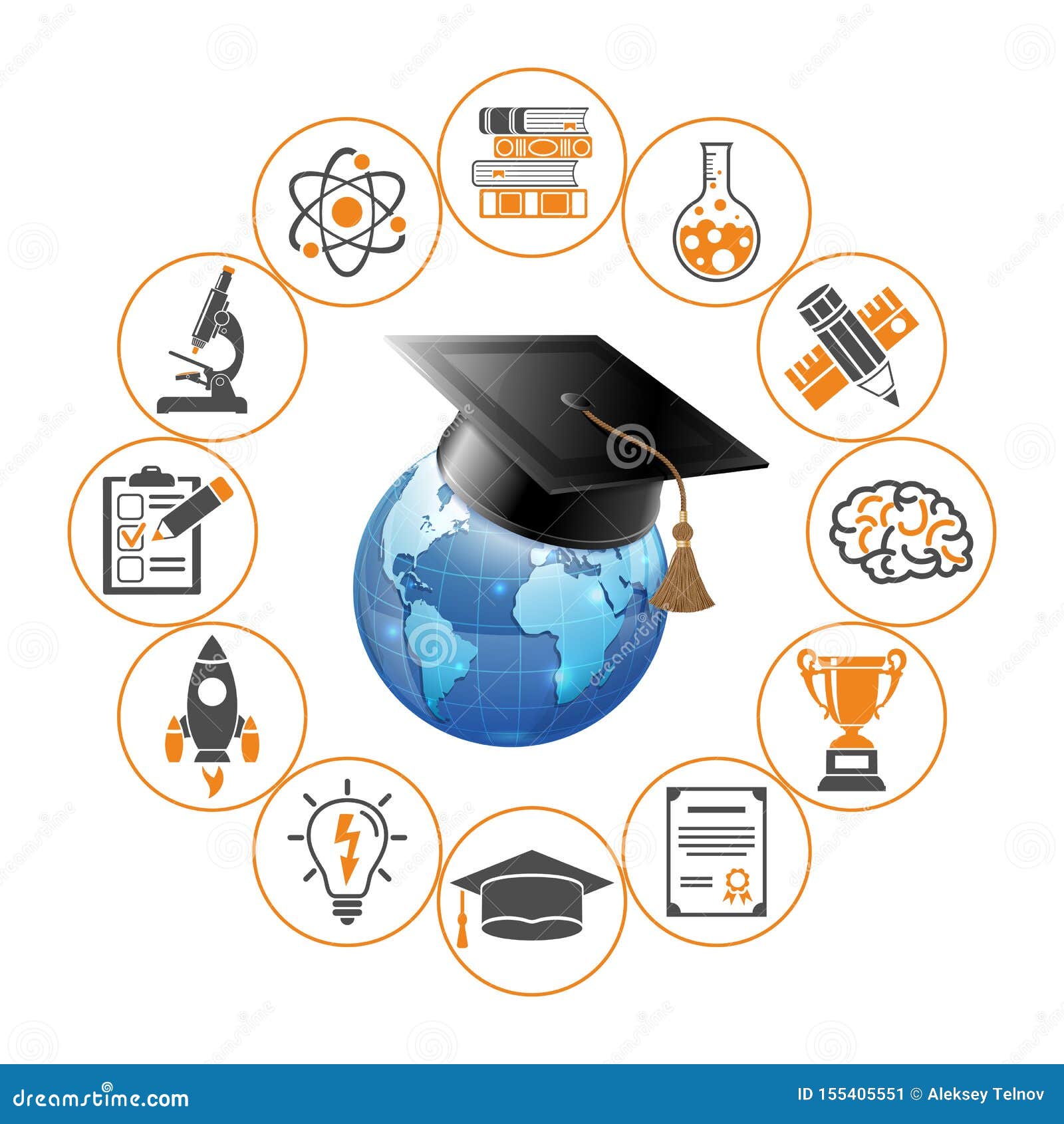 Online Education Concept stock vector. Illustration of graduation ...