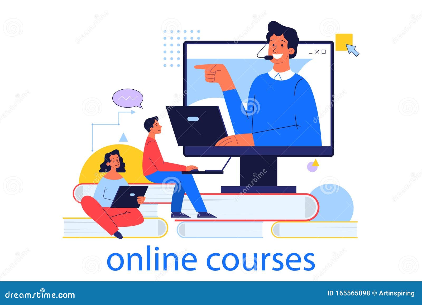 Online Education Concept. Idea of Study Remotely Using Internet Stock ...