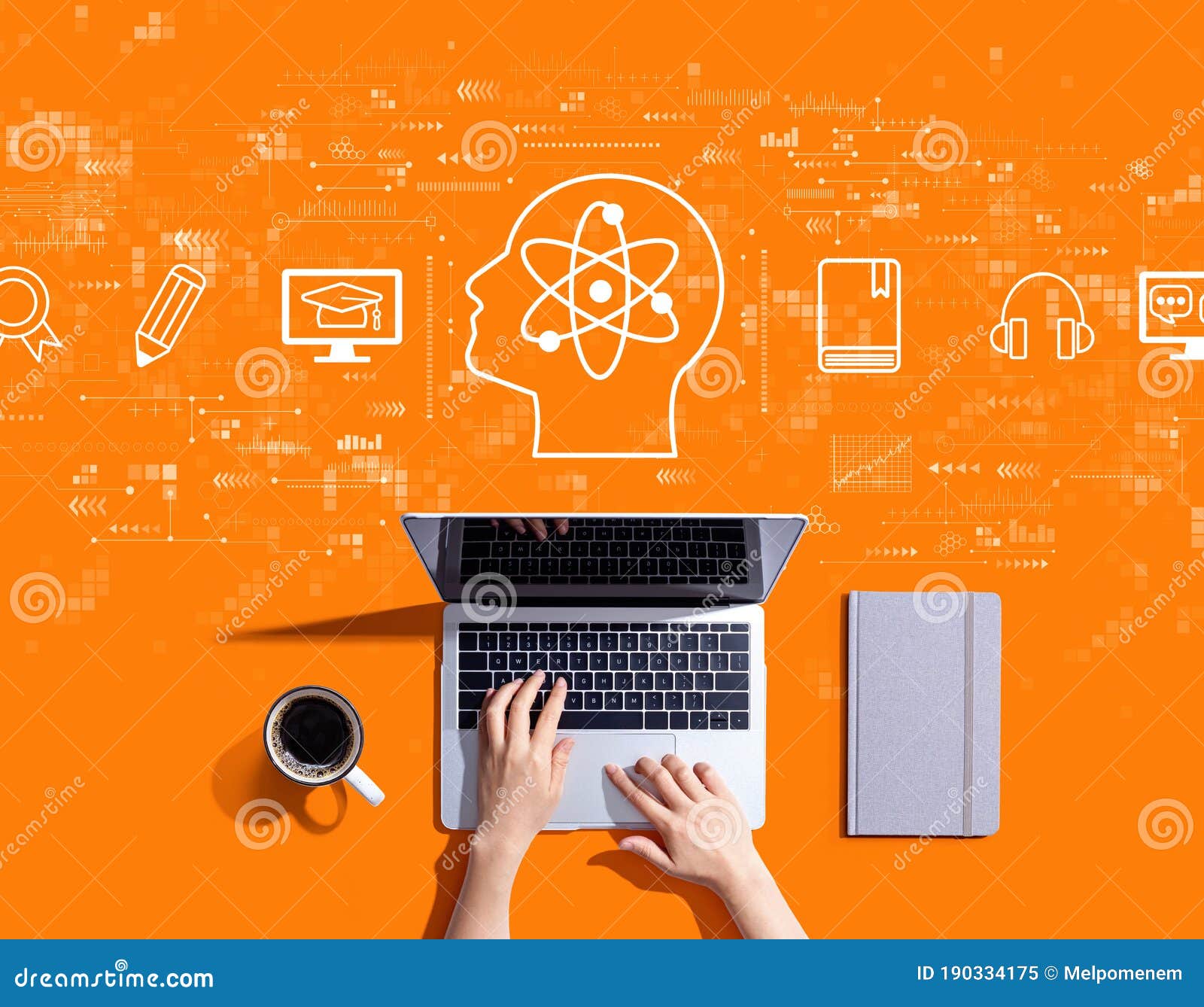 Online Education Concept with Person Using a Laptop Stock Image - Image ...