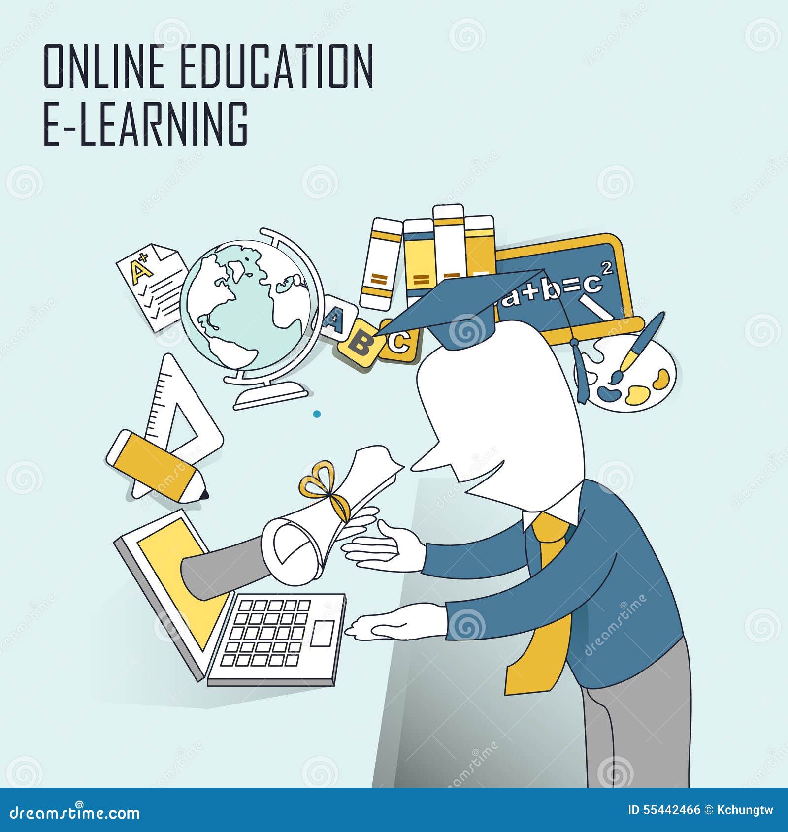 Online education concept stock vector. Illustration of study - 55442466