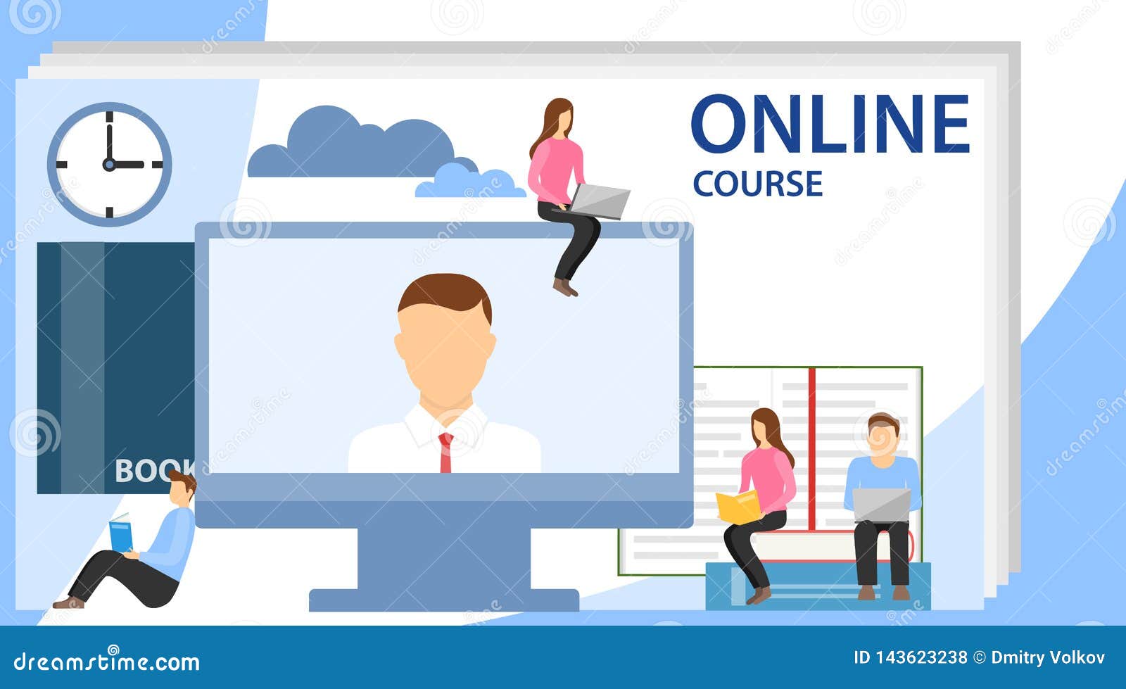 Online Education Concept with Text Place. Online Training, Workshops ...