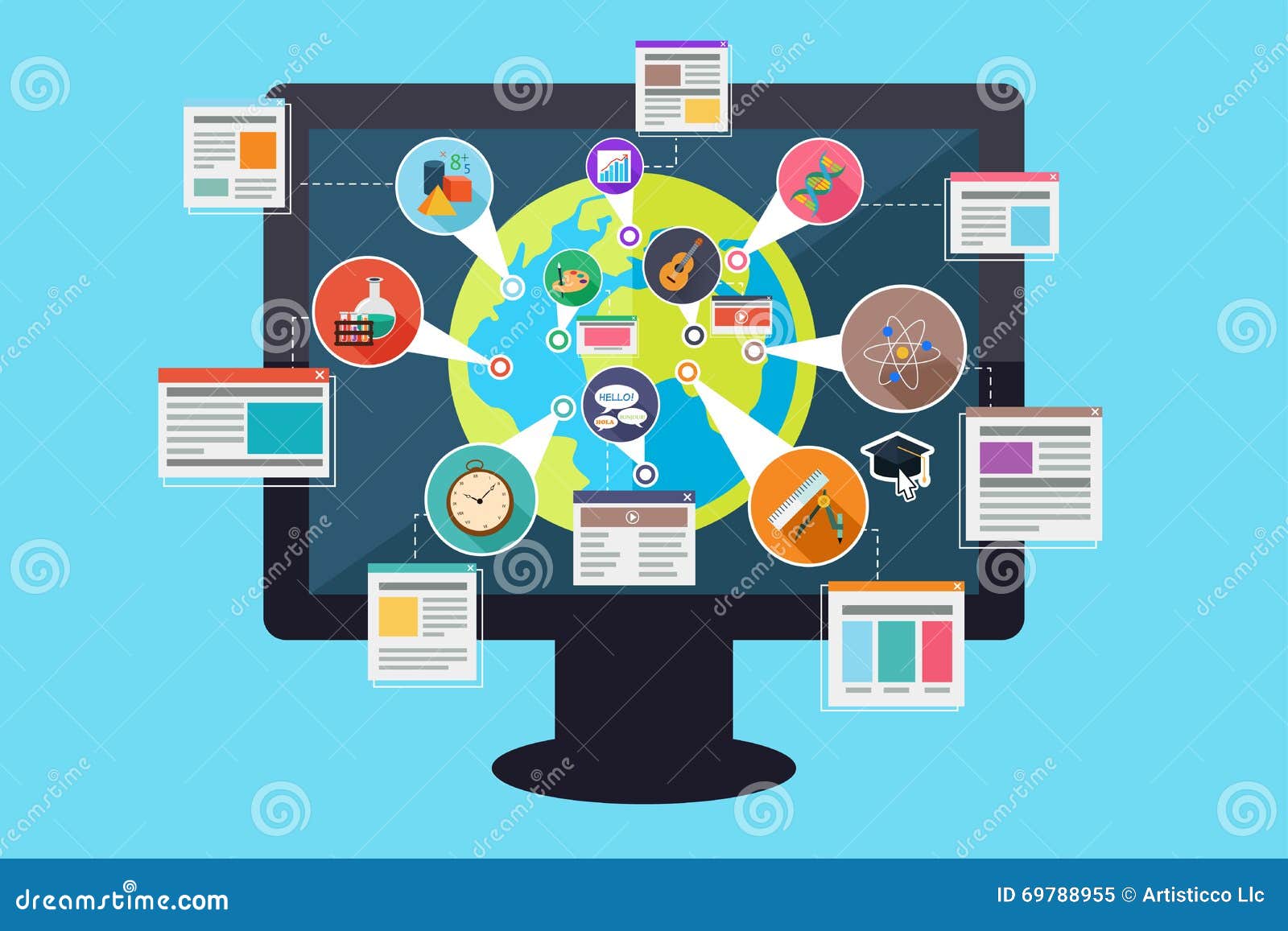 Online Education Concept stock vector. Illustration of online - 69788955