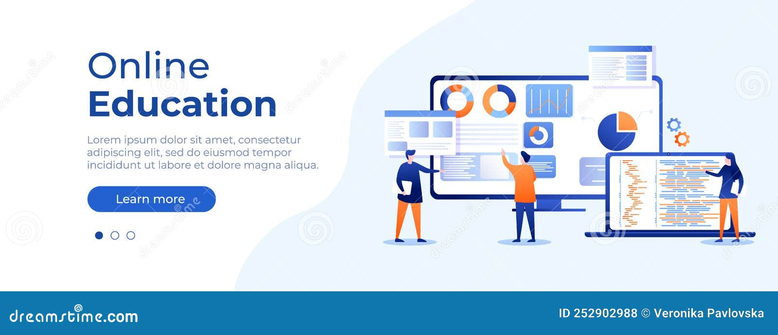 Online Education Concept. Vector Layout for Website Page. Illustration ...