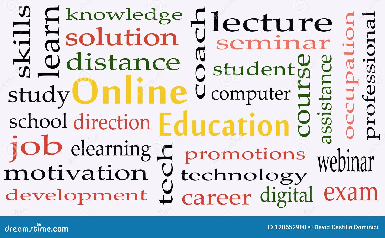Online Education Concept Word Cloud Background Stock Illustration ...