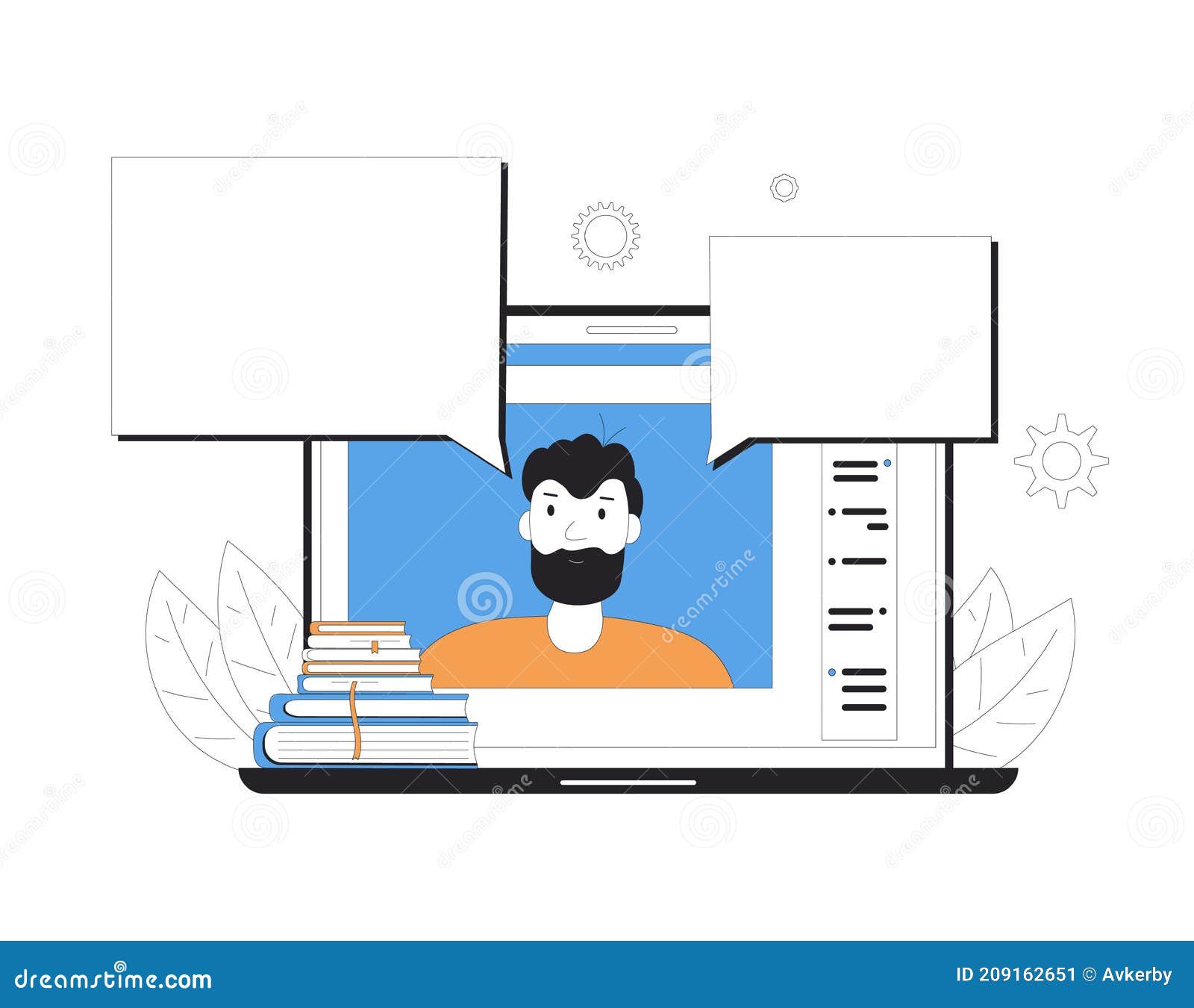 Online Education. Digital Learning on Computer Screen. Internet Webinar ...