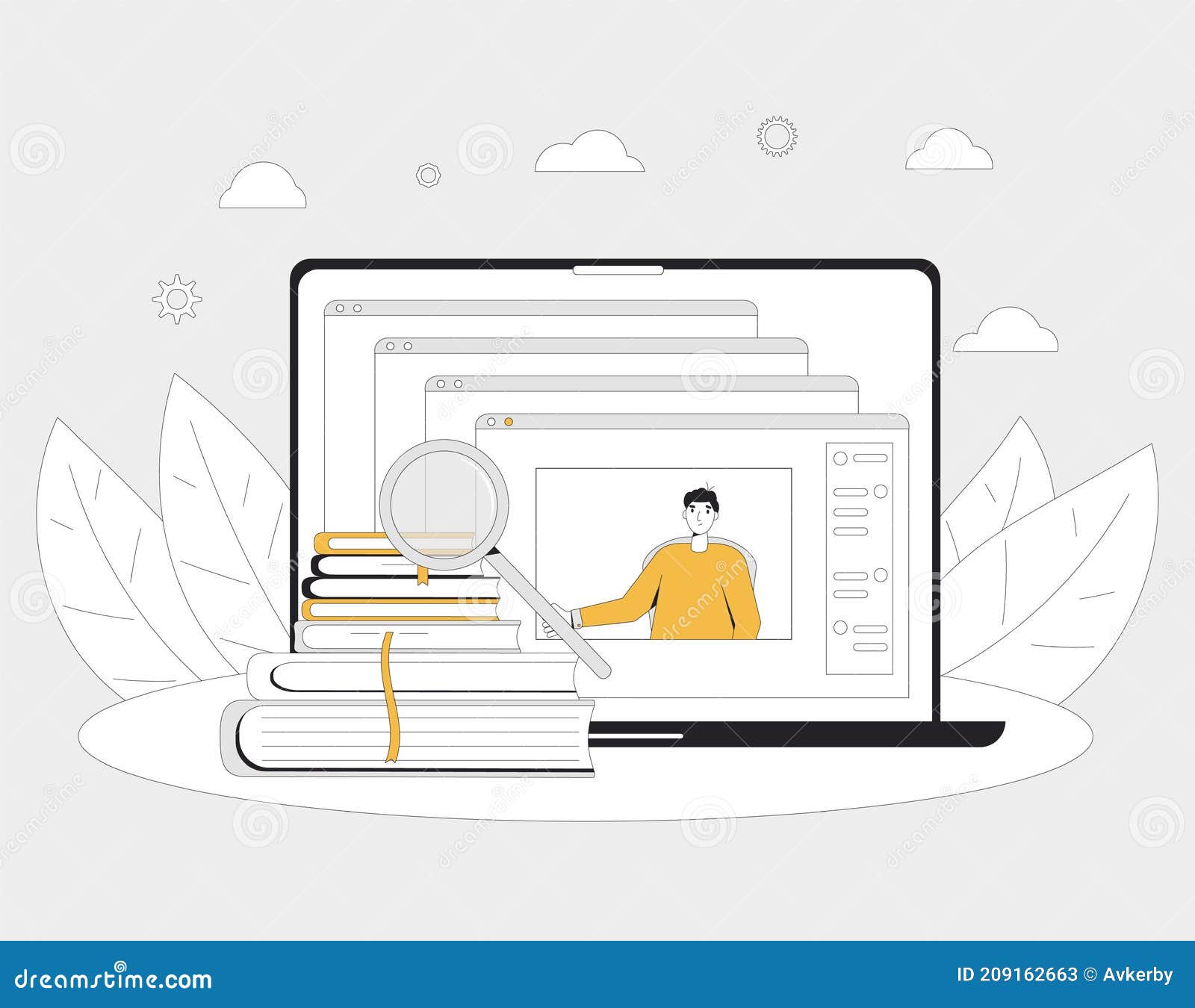 Online Education. Digital Learning on Computer Screen. Internet Webinar ...